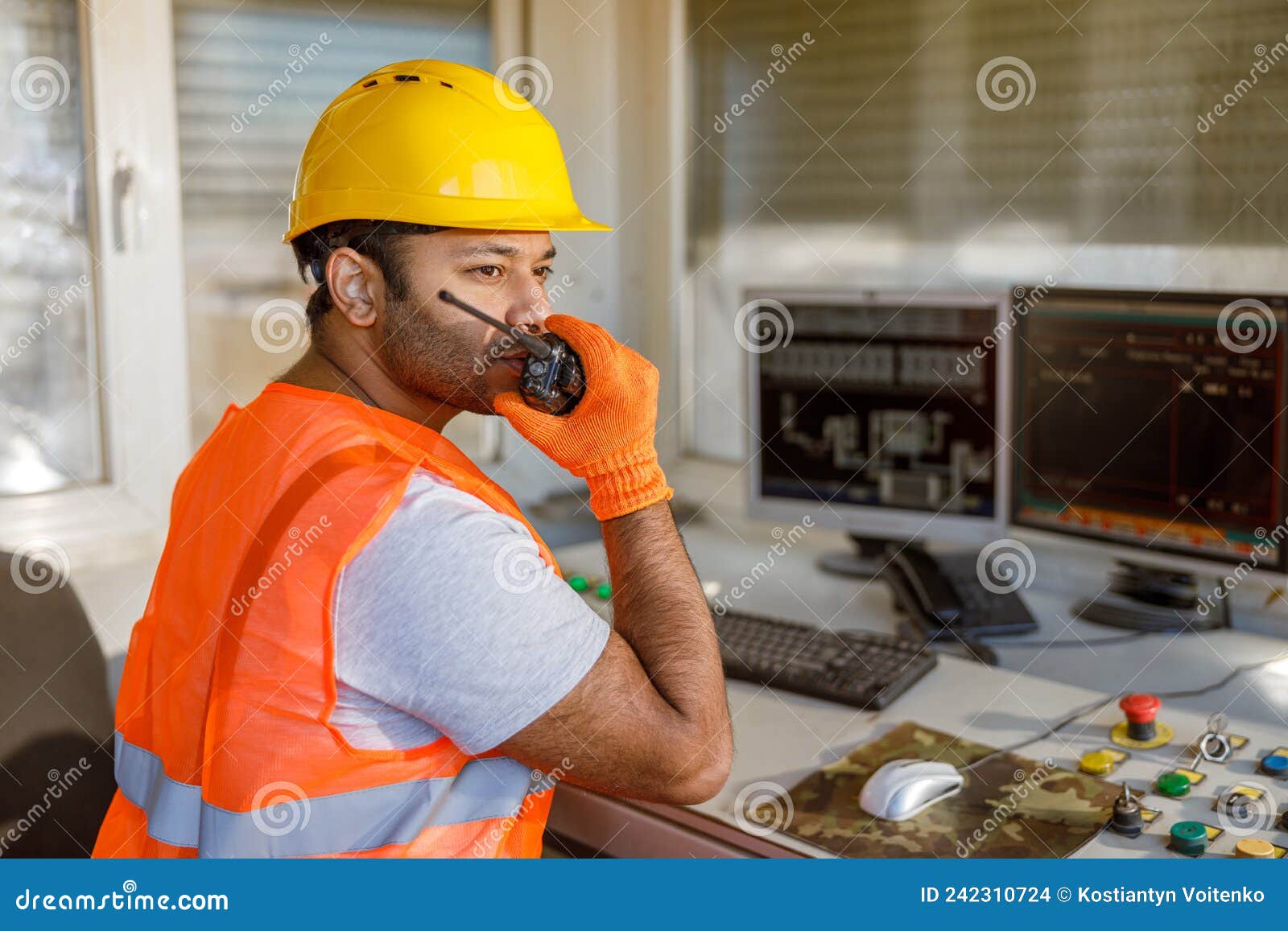 Experienced Operator Concentrating at His Work in Plant Stock Photo ...