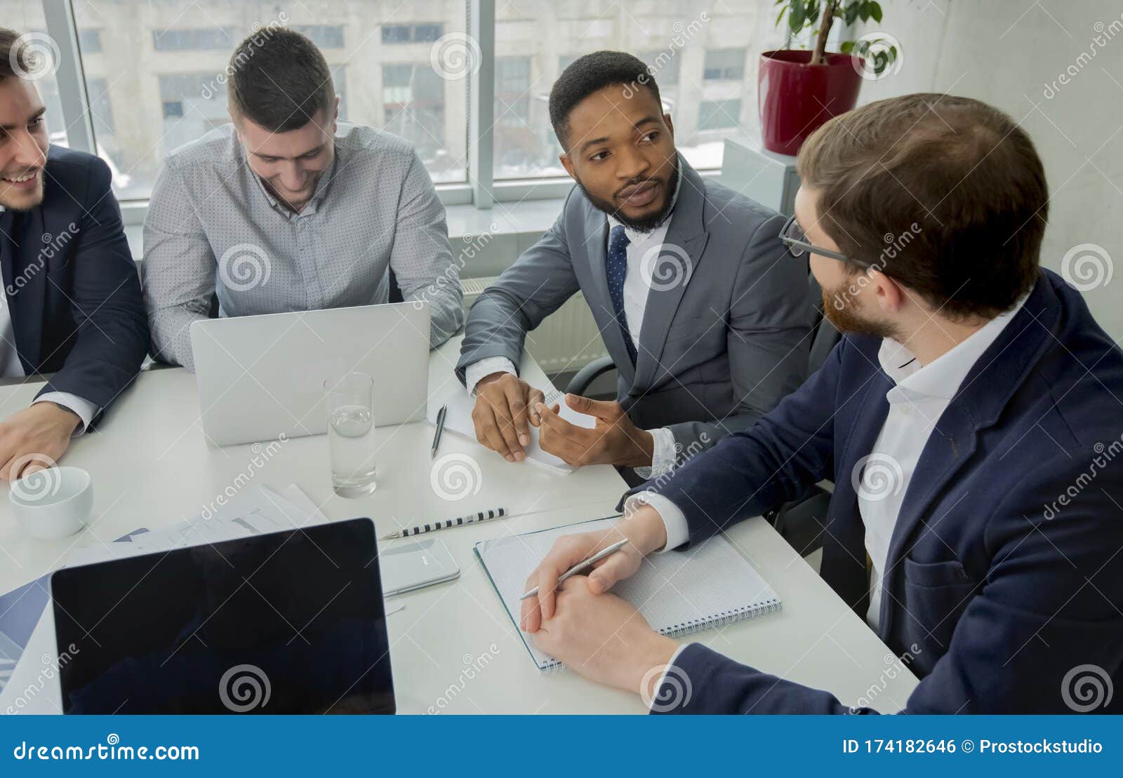 Young Multiracial Business Team Working Process in Office Stock Photo ...