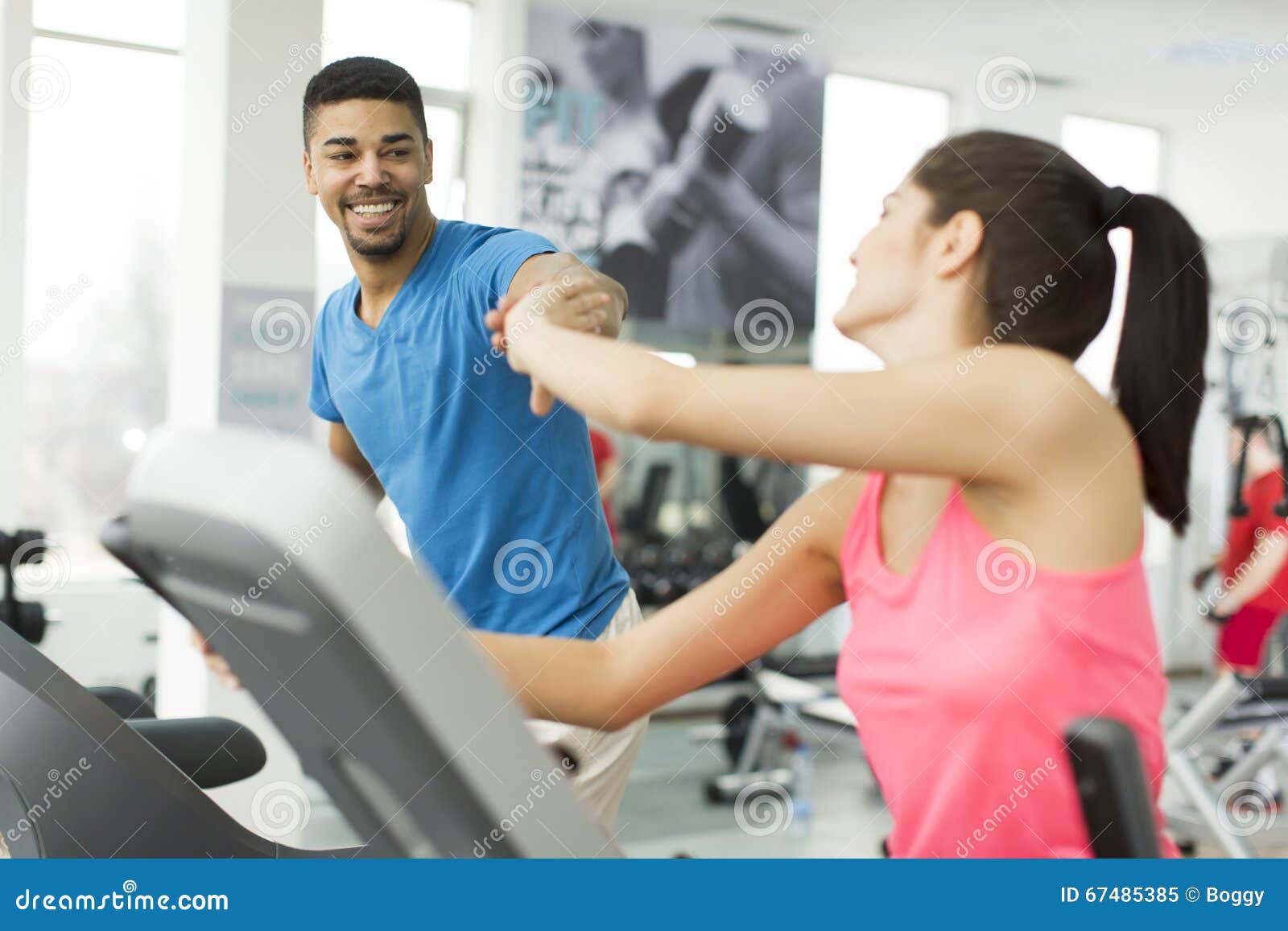 Young Multiracial People Training in the Gym Stock Image - Image of ...