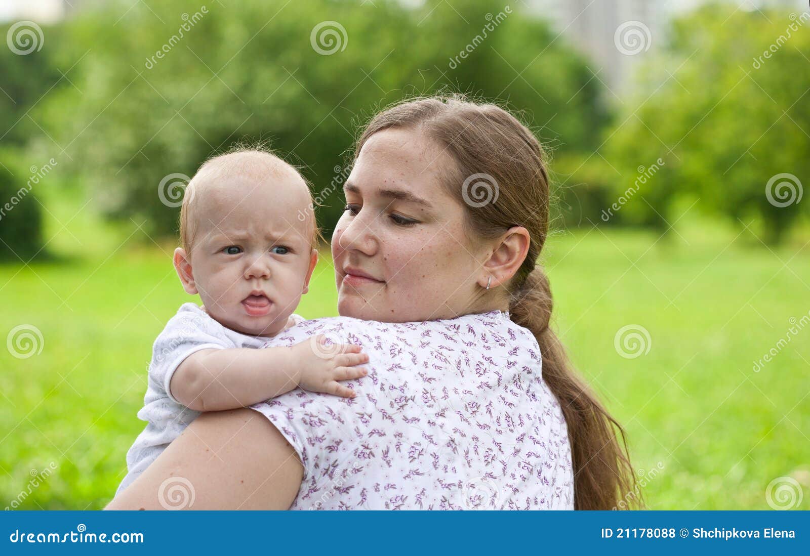 Young Mum Walks with the Child Stock Photo - Image of mommy, looking ...