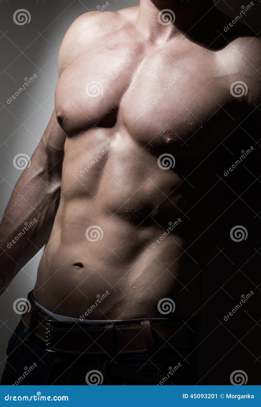 Young muscular mans torso stock image. Image of powerful - 45093201