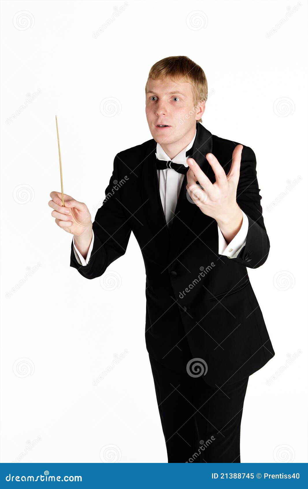 Young music conductor stock image. Image of studio, standing - 21388745