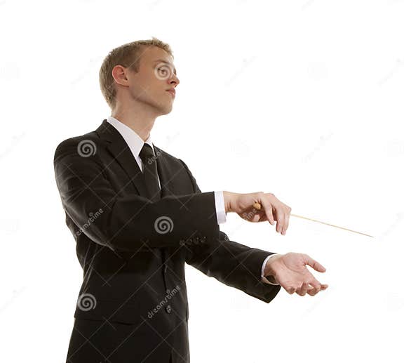 Young musical conductor stock image. Image of isolated - 18544895