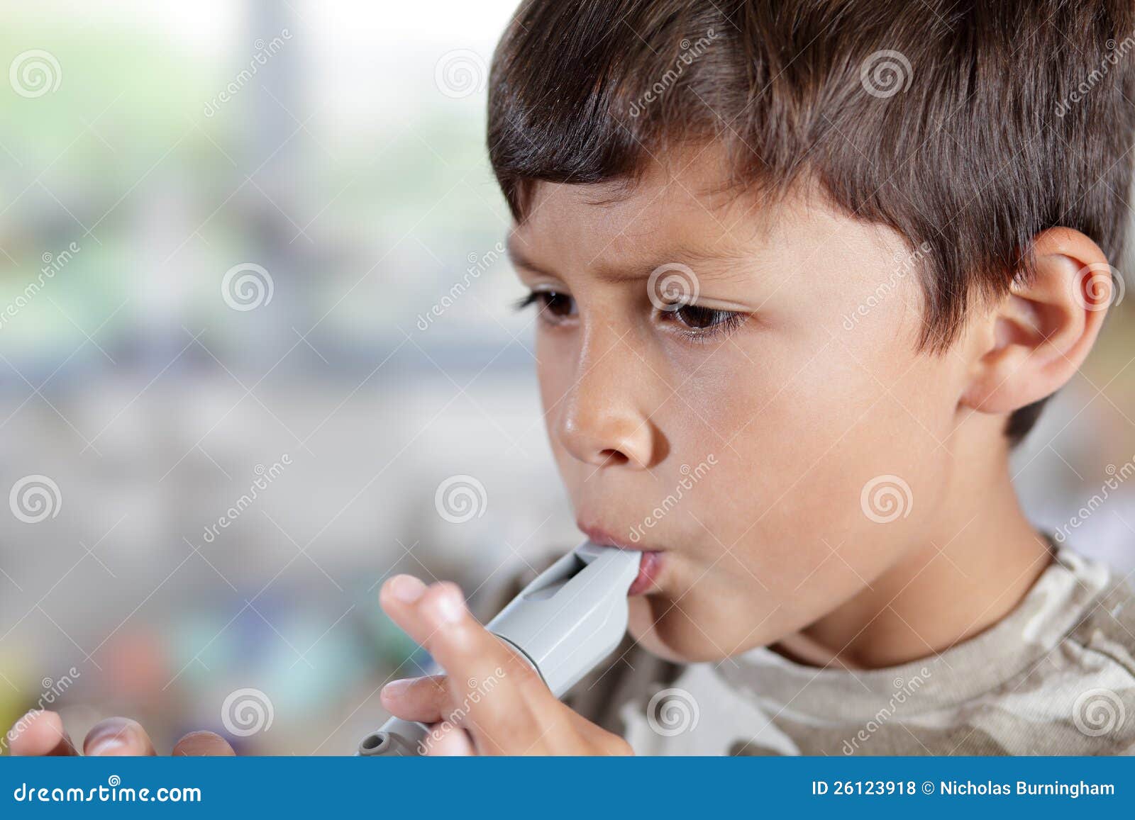 Young Musician Boy Plays Recorder Stock Photo - Image of blowing ...