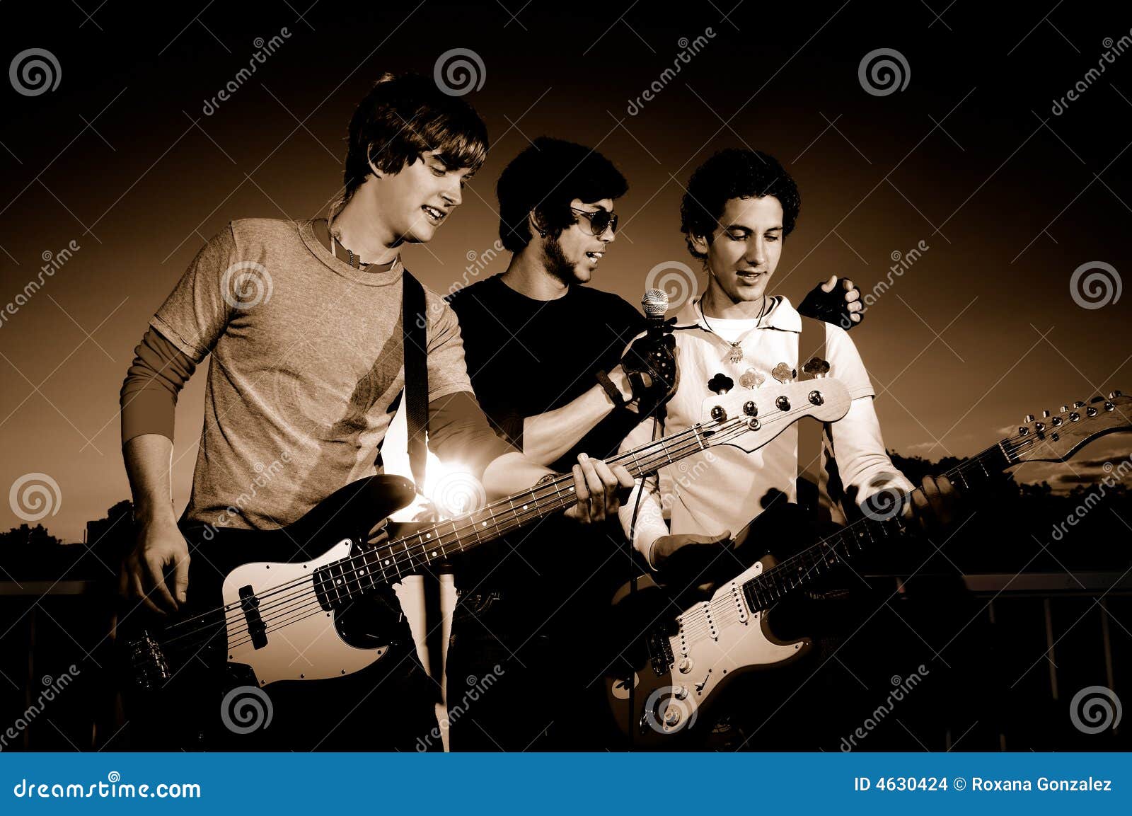 Young musicians performing stock photo. Image of embracing - 4630424