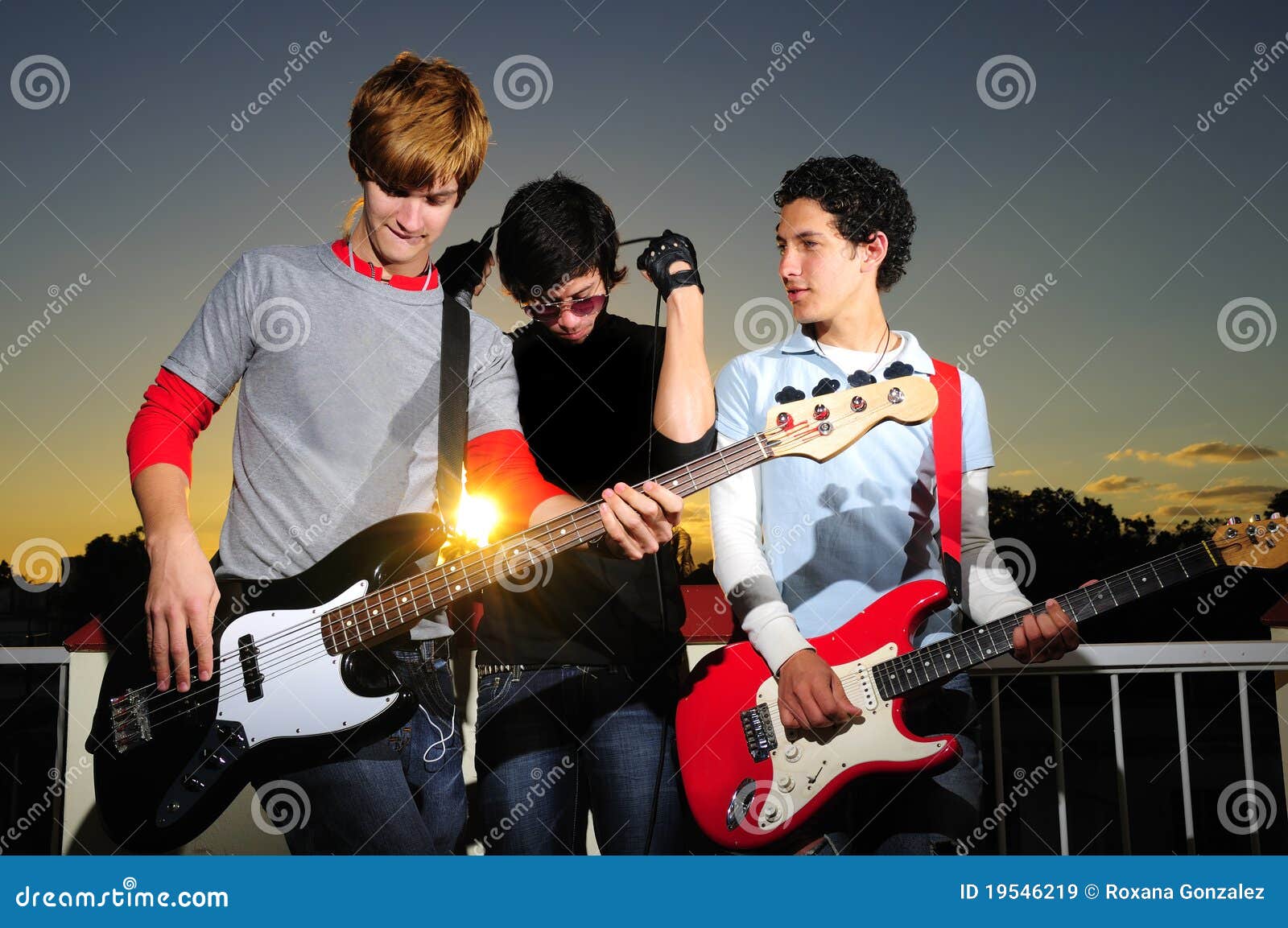 Young Musicians Posing with Instruments Stock Image - Image of looking ...