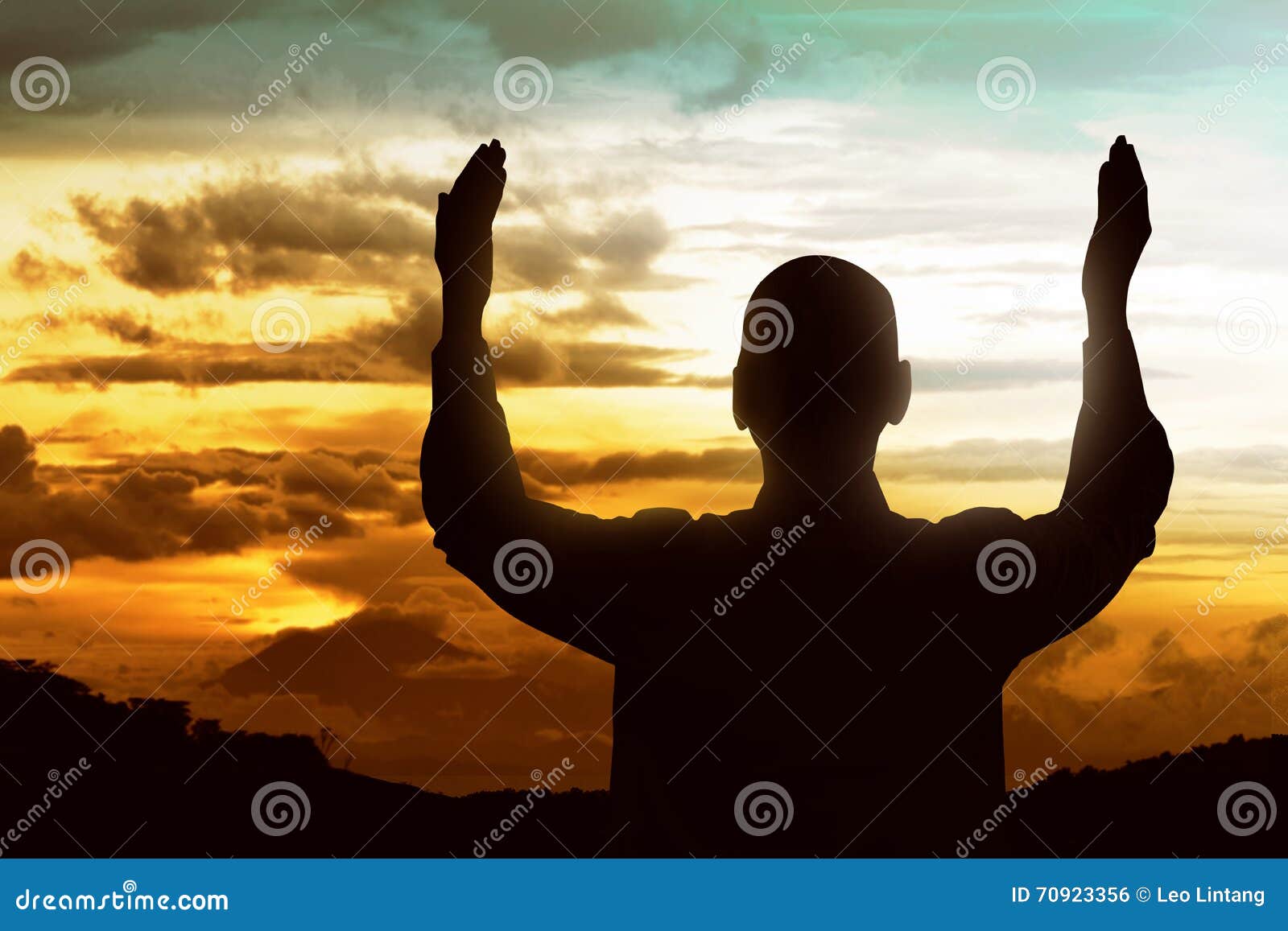 Young muslim man praying stock photo. Image of alone - 70923356