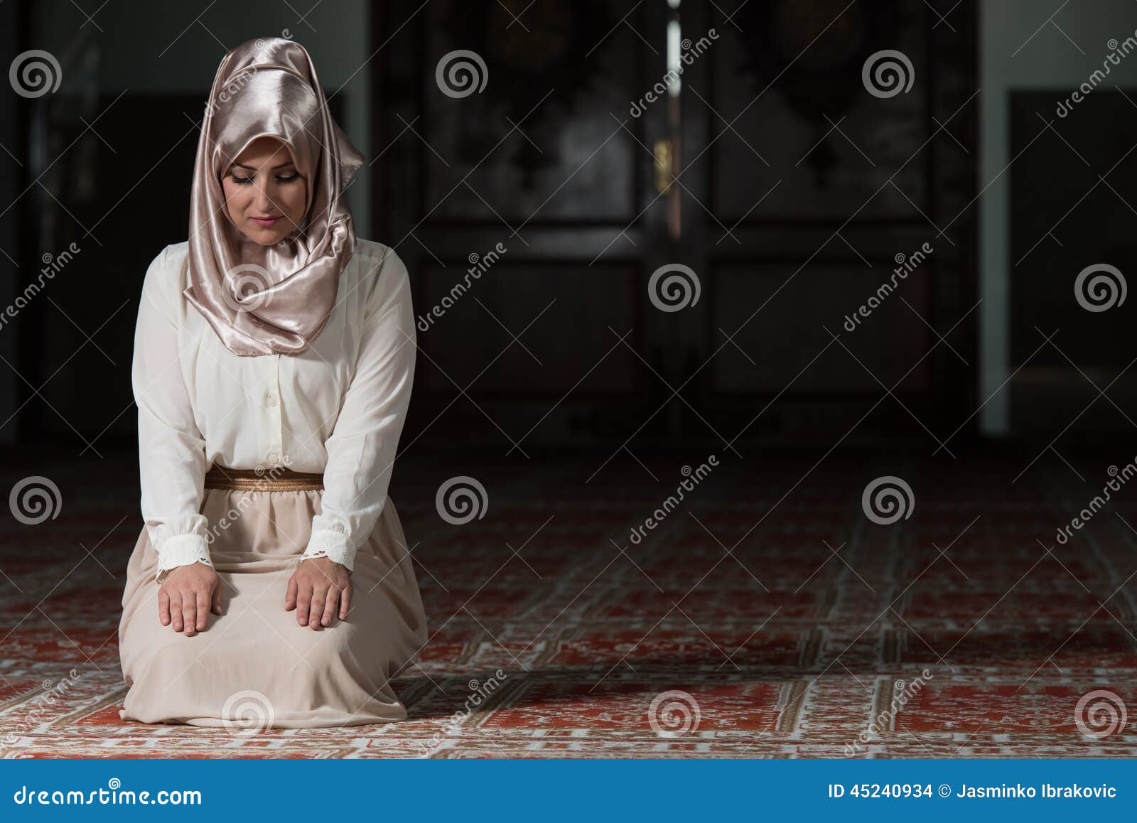Young Muslim Woman Praying stock photo. Image of arabic - 45240934