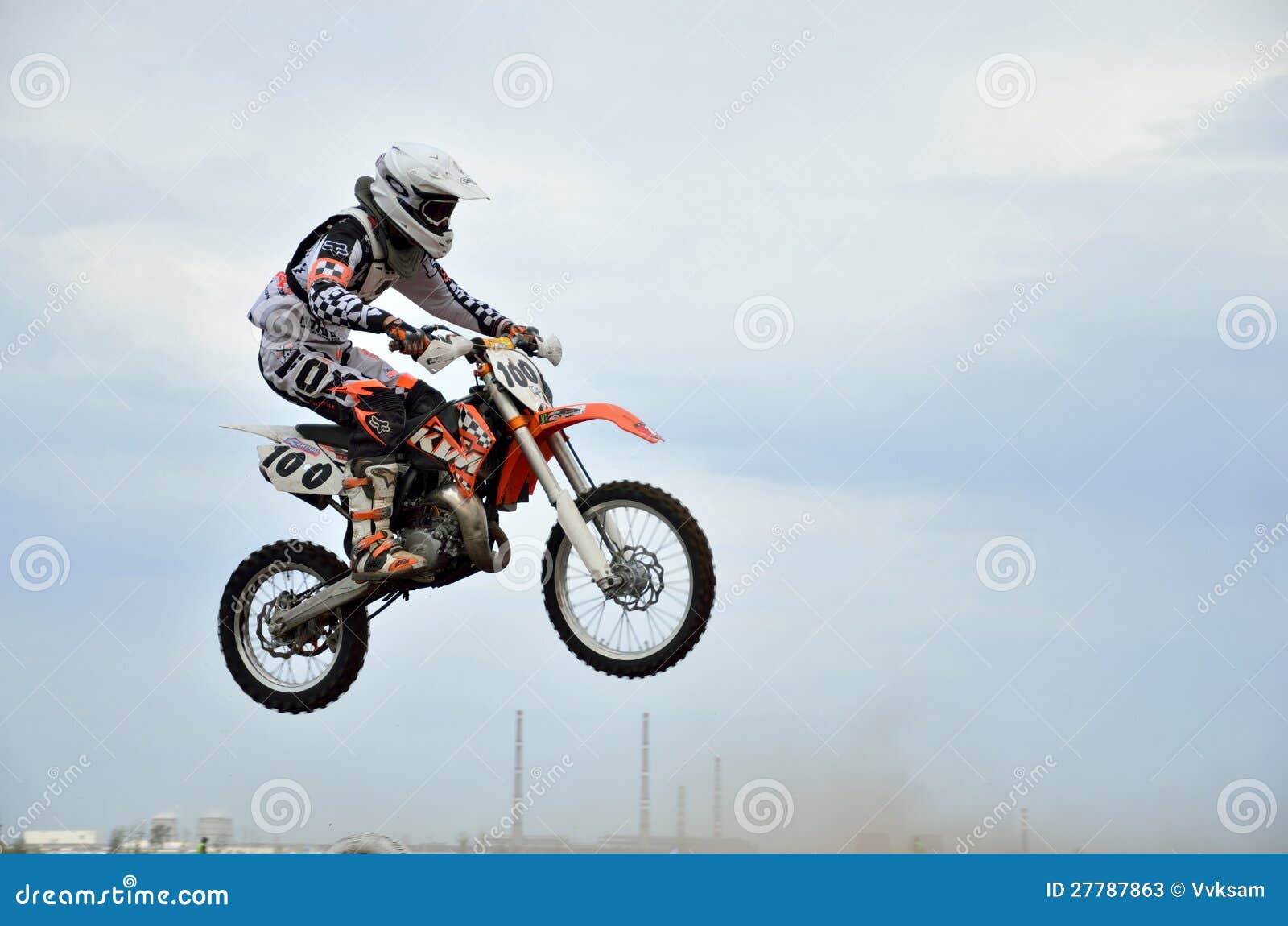 Young MX Rider on a Motorcycle in the Air Editorial Stock Photo - Image ...