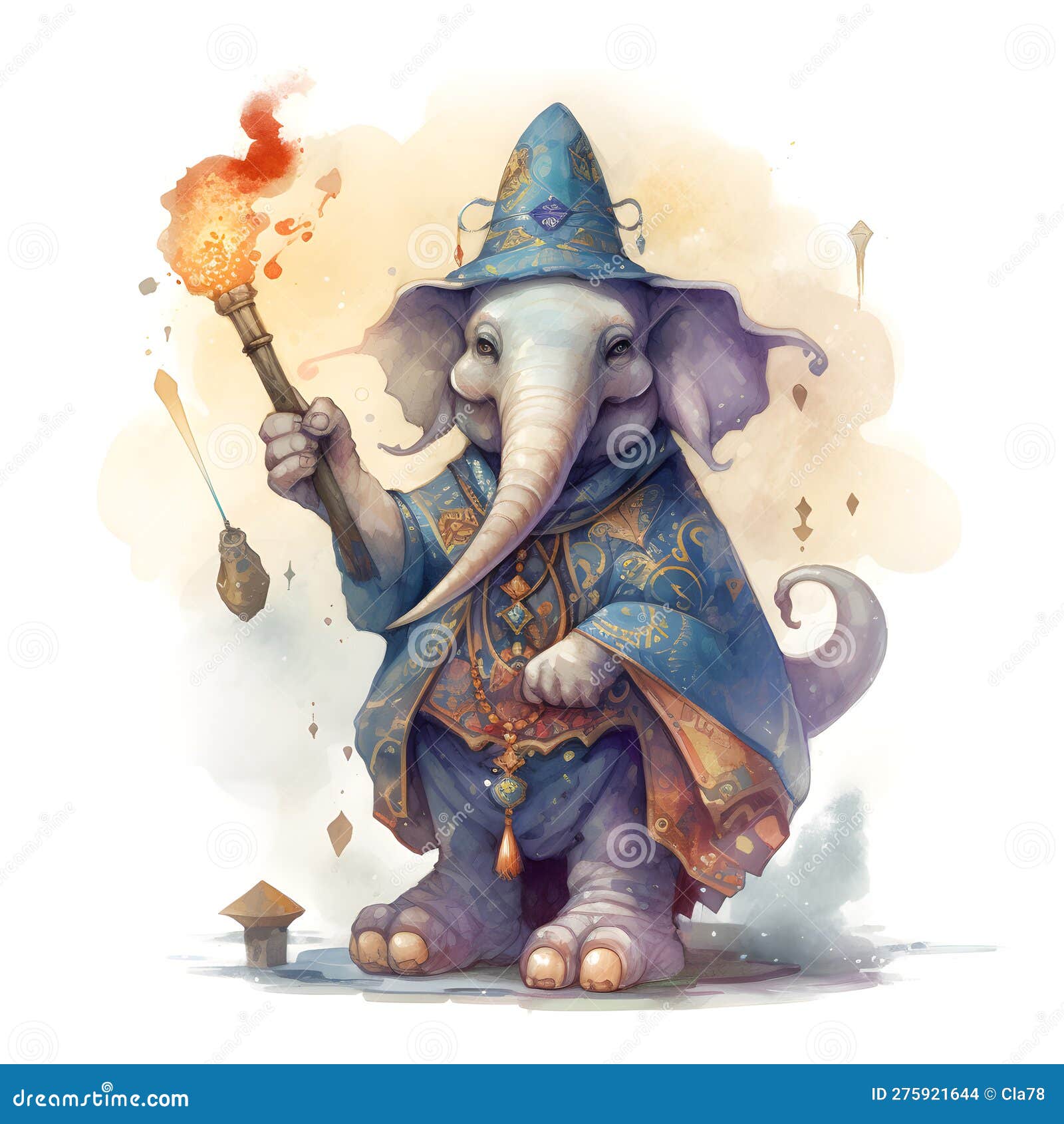 Young Mystical Wizard Elephant, Ai Generative Illustration Stock ...