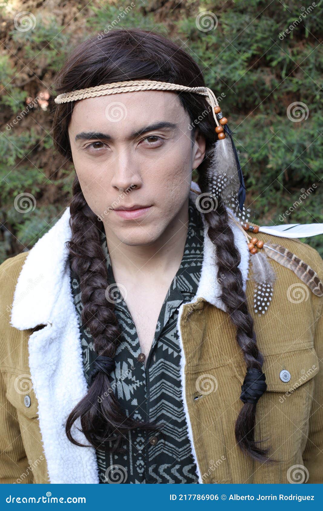 Young Native American Man with Traditional Look Stock Photo - Image of ...