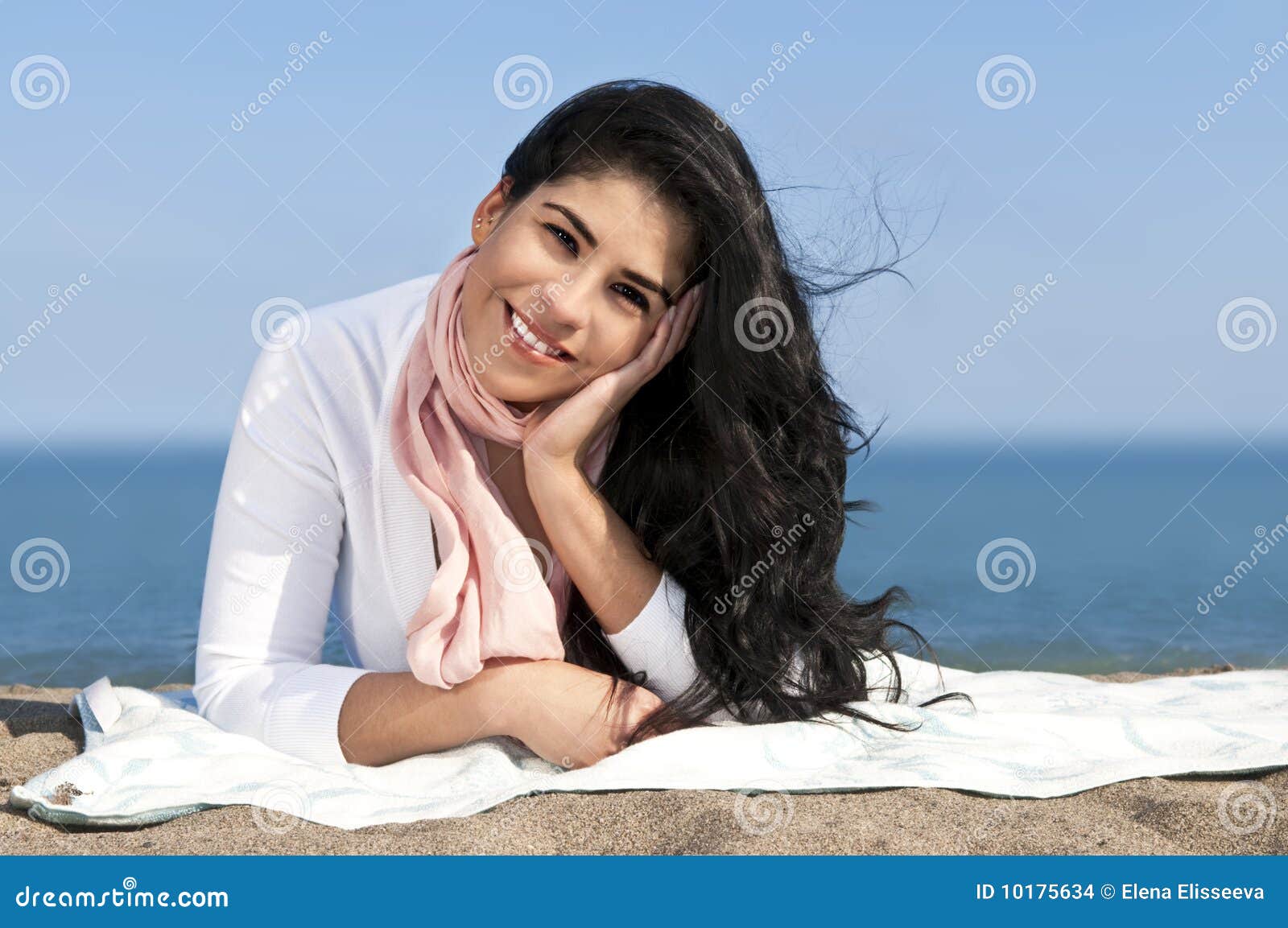Young Native American Woman at Beach Stock Photo - Image of lifestyle ...