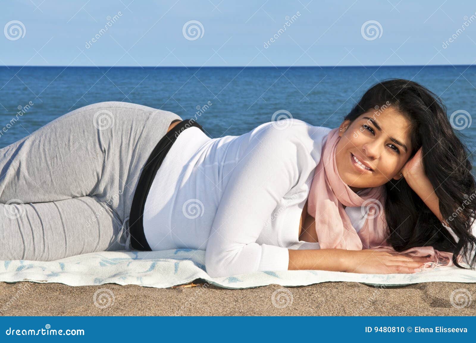 Young Native American Woman at Beach Stock Photo - Image of leisure ...