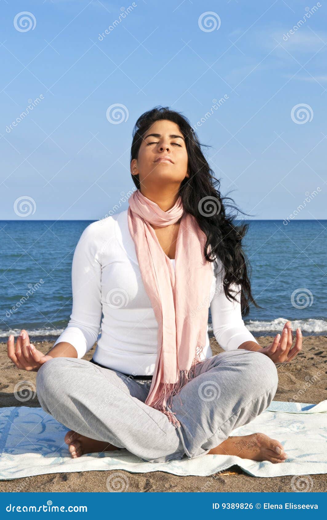 Young Native American Woman Meditating Stock Photo - Image of lotus ...