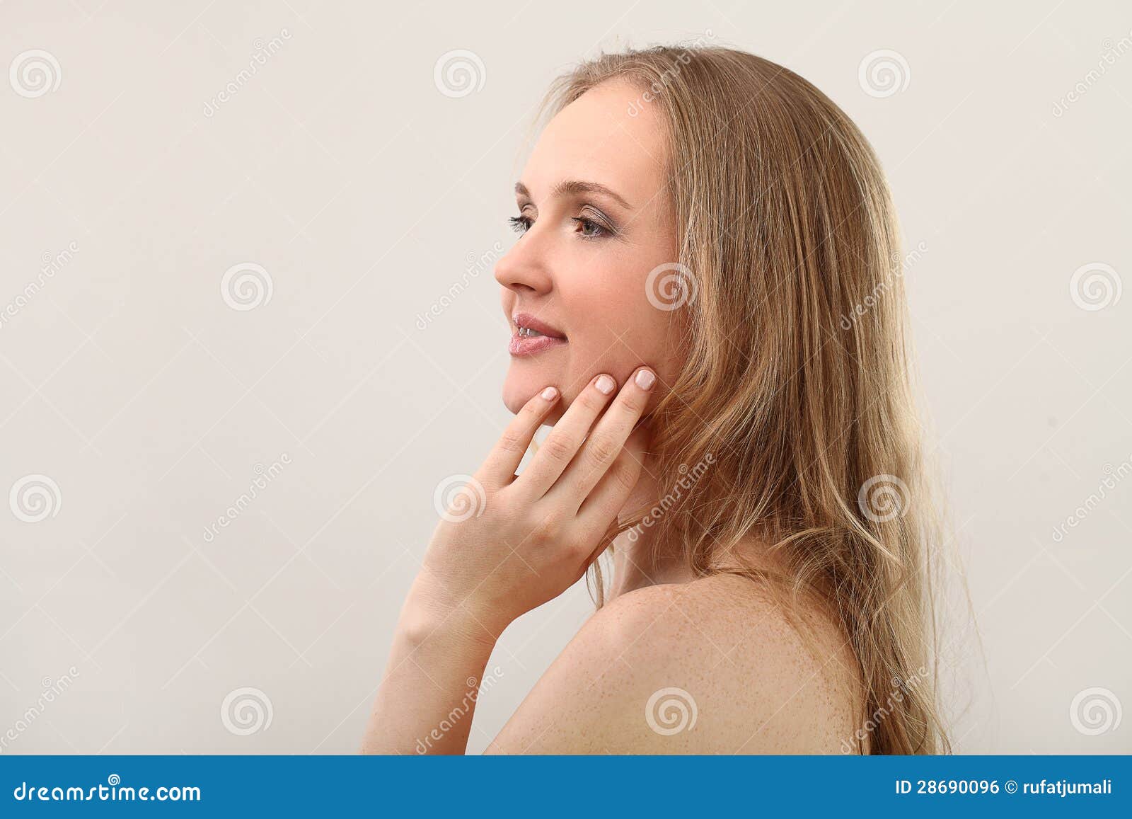 Young Natural Woman with Clear Face Stock Photo - Image of calm, fresh ...