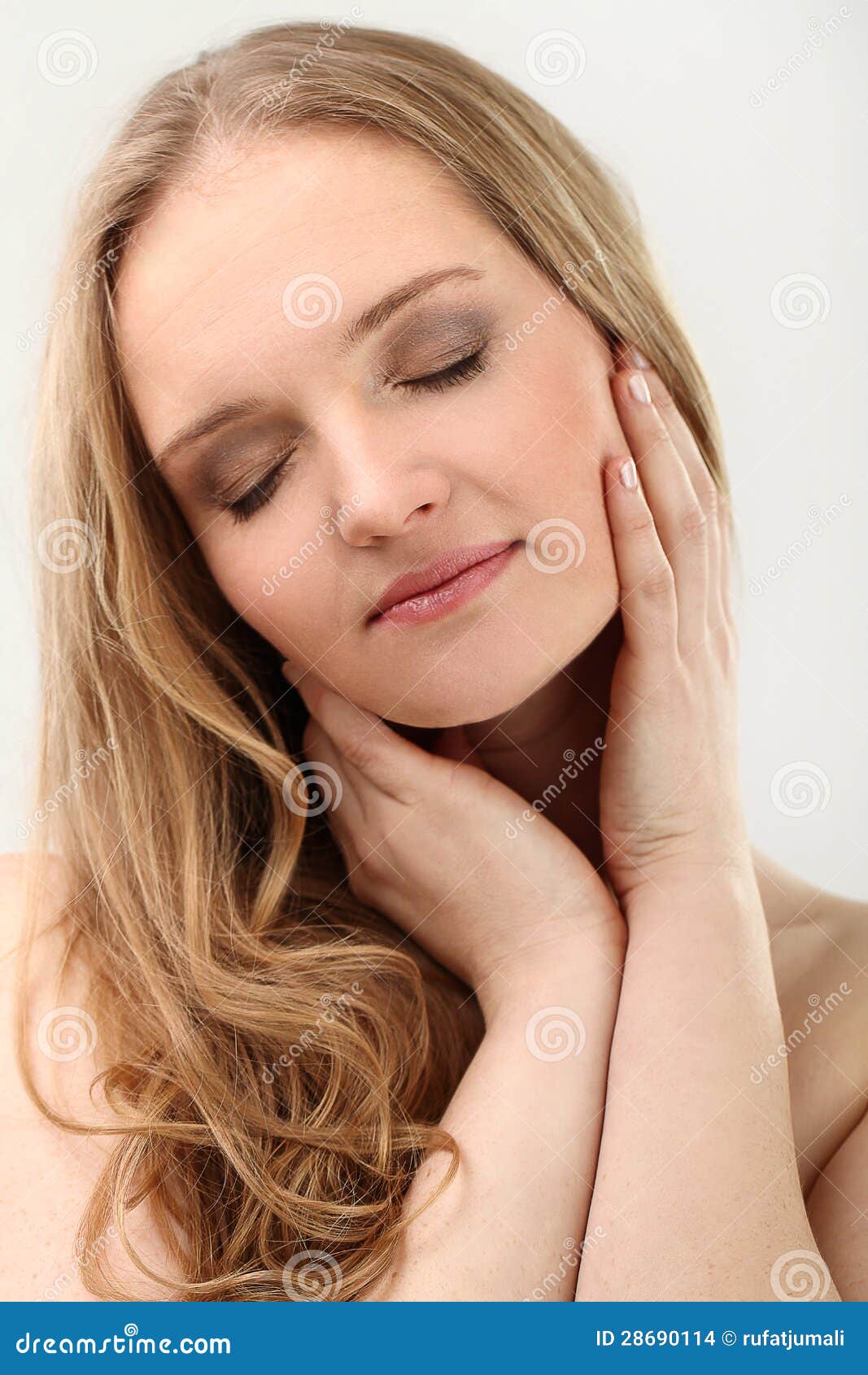 Young Natural Woman with Clear Face Stock Photo - Image of cute ...