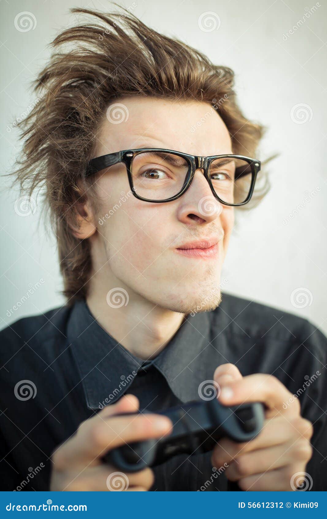 Young nerd stock photo. Image of gamer, game, people - 56612312