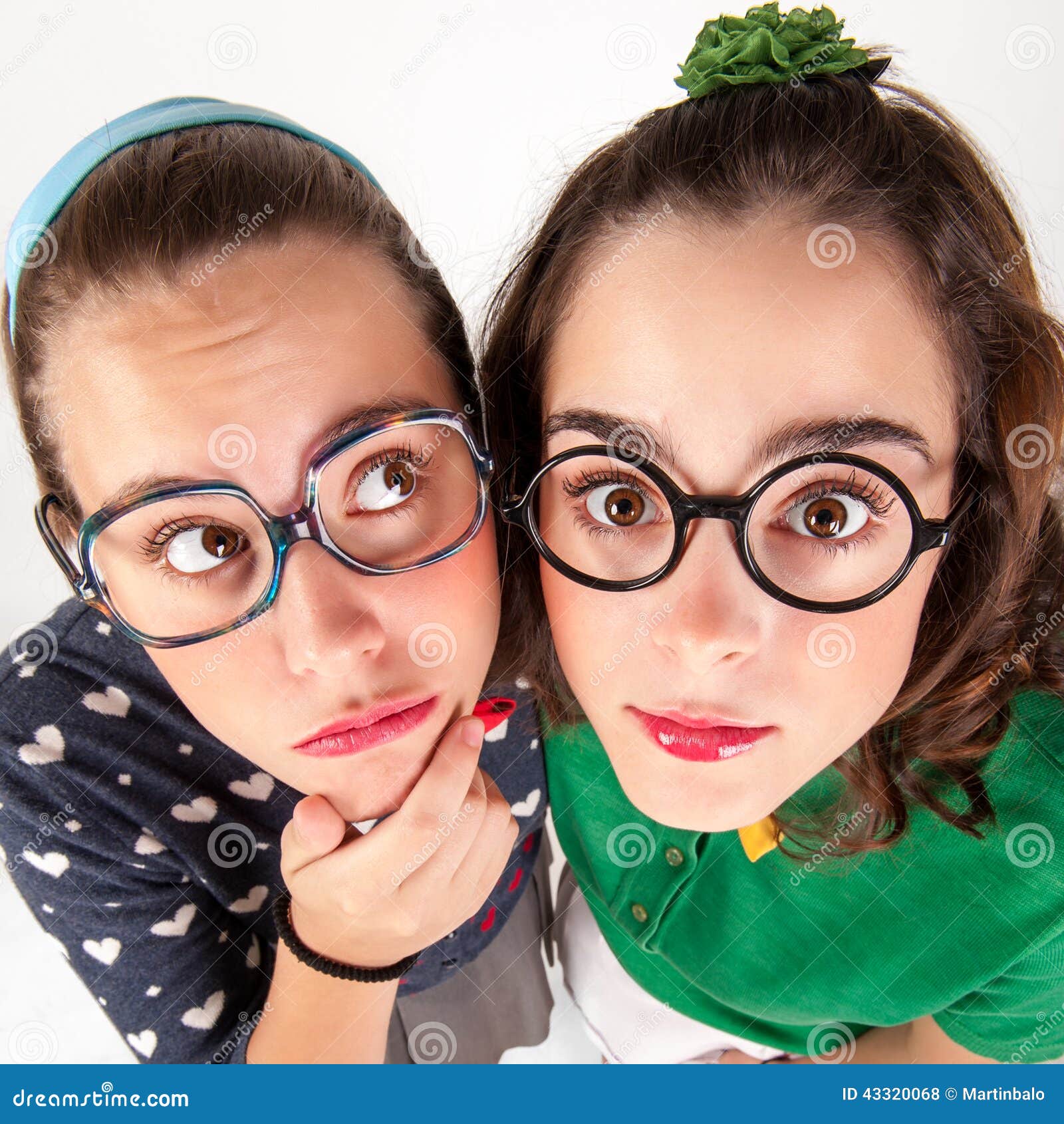 Young nerdy girls stock photo. Image of fooling, centered - 43320068