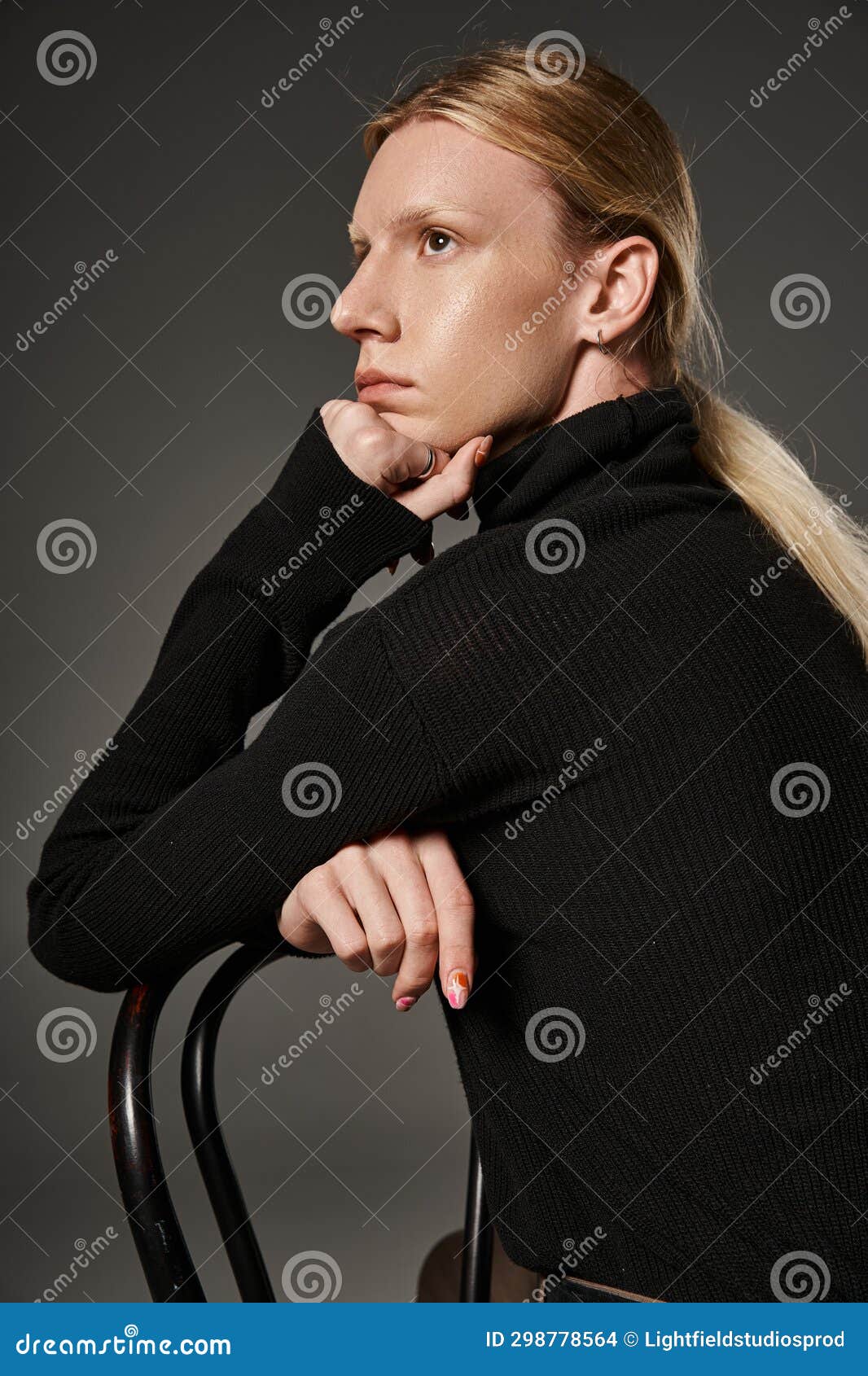 Young Non Binary Model in Stylish Stock Photo - Image of ginger, fancy ...