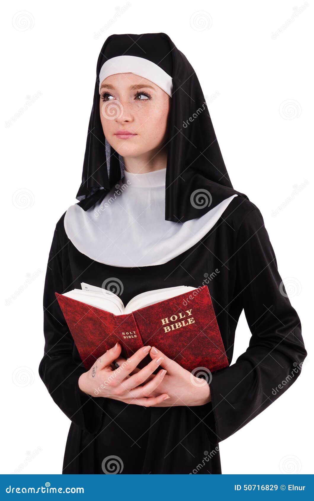 Young Nun With Bible Royalty-Free Stock Photography | CartoonDealer.com ...