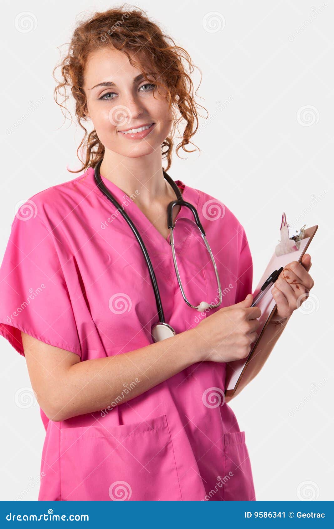 Young nurse with chart stock image. Image of lady, professional - 9586341