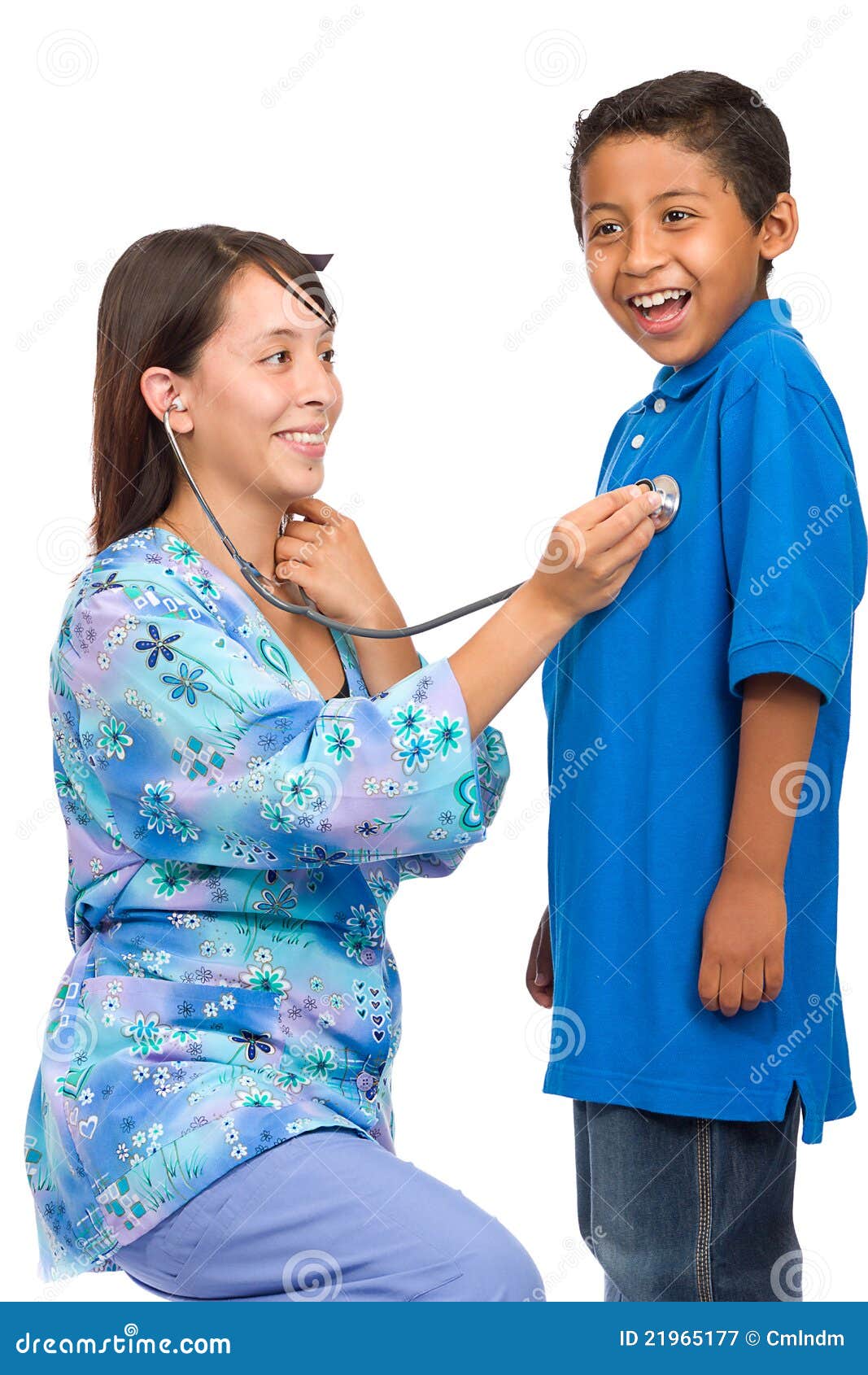 Young Nurse Checking Boy stock image. Image of young - 21965177