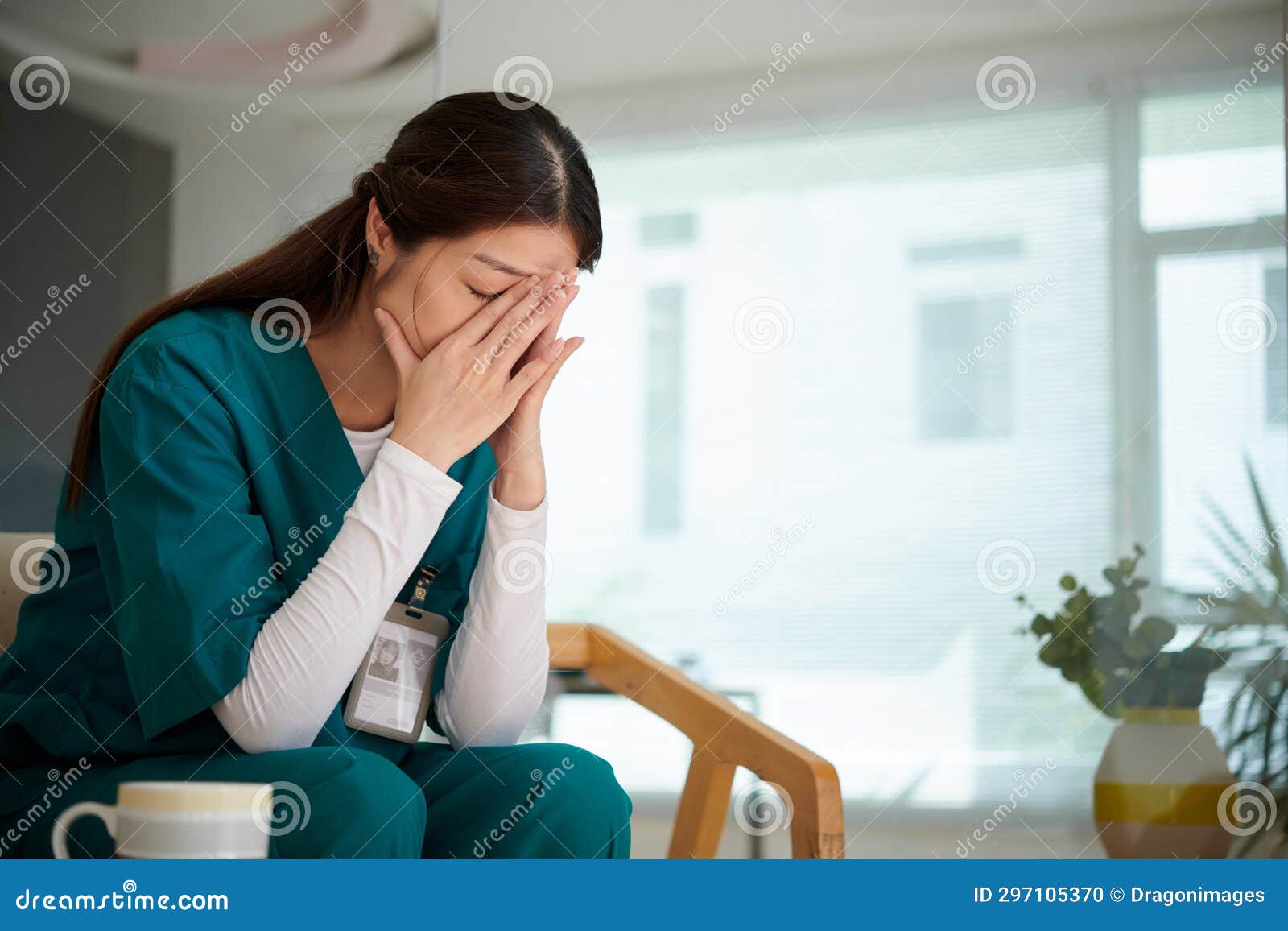 Nurse Crying after Difficult Day Stock Photo - Image of uniform ...