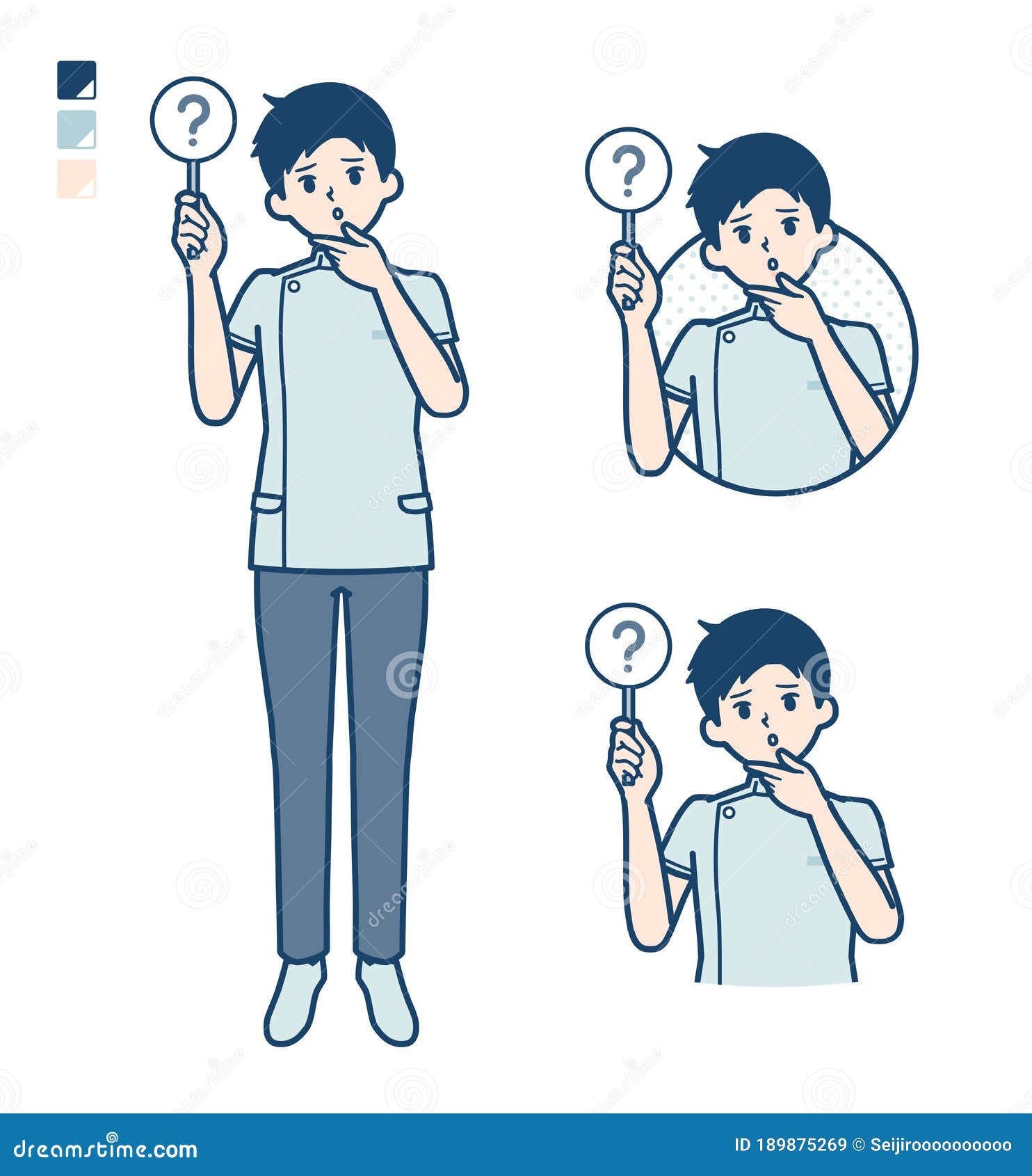 Simple Nurse Man_question-panel Stock Vector - Illustration of medical ...