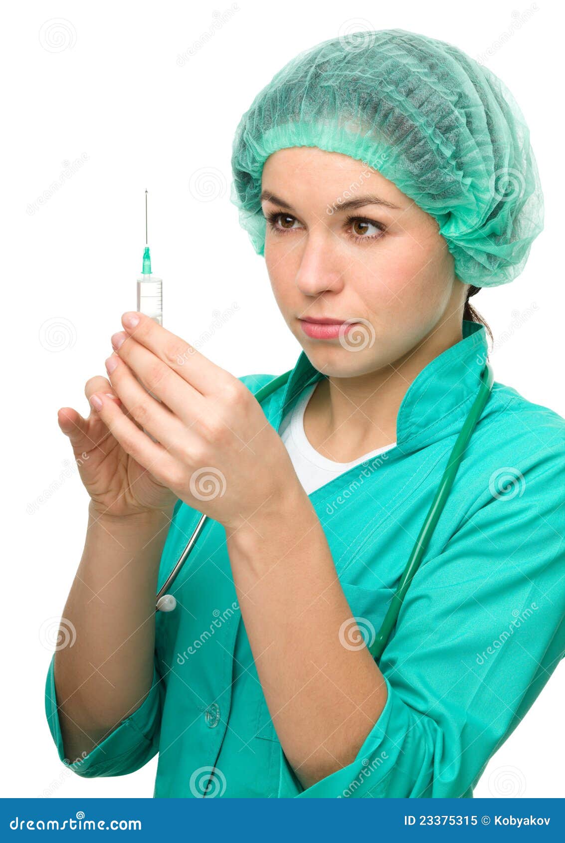 Young Nurse is Preparing Syringe for Injection Stock Image - Image of ...