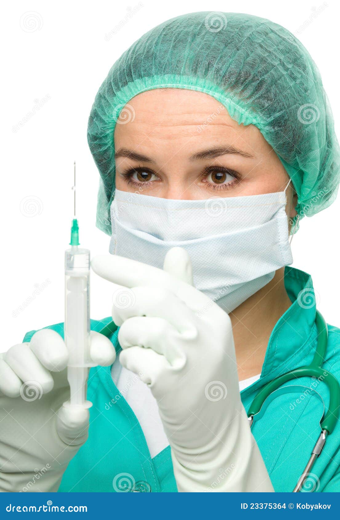 Young Nurse is Preparing Syringe for Injection Stock Photo - Image of ...
