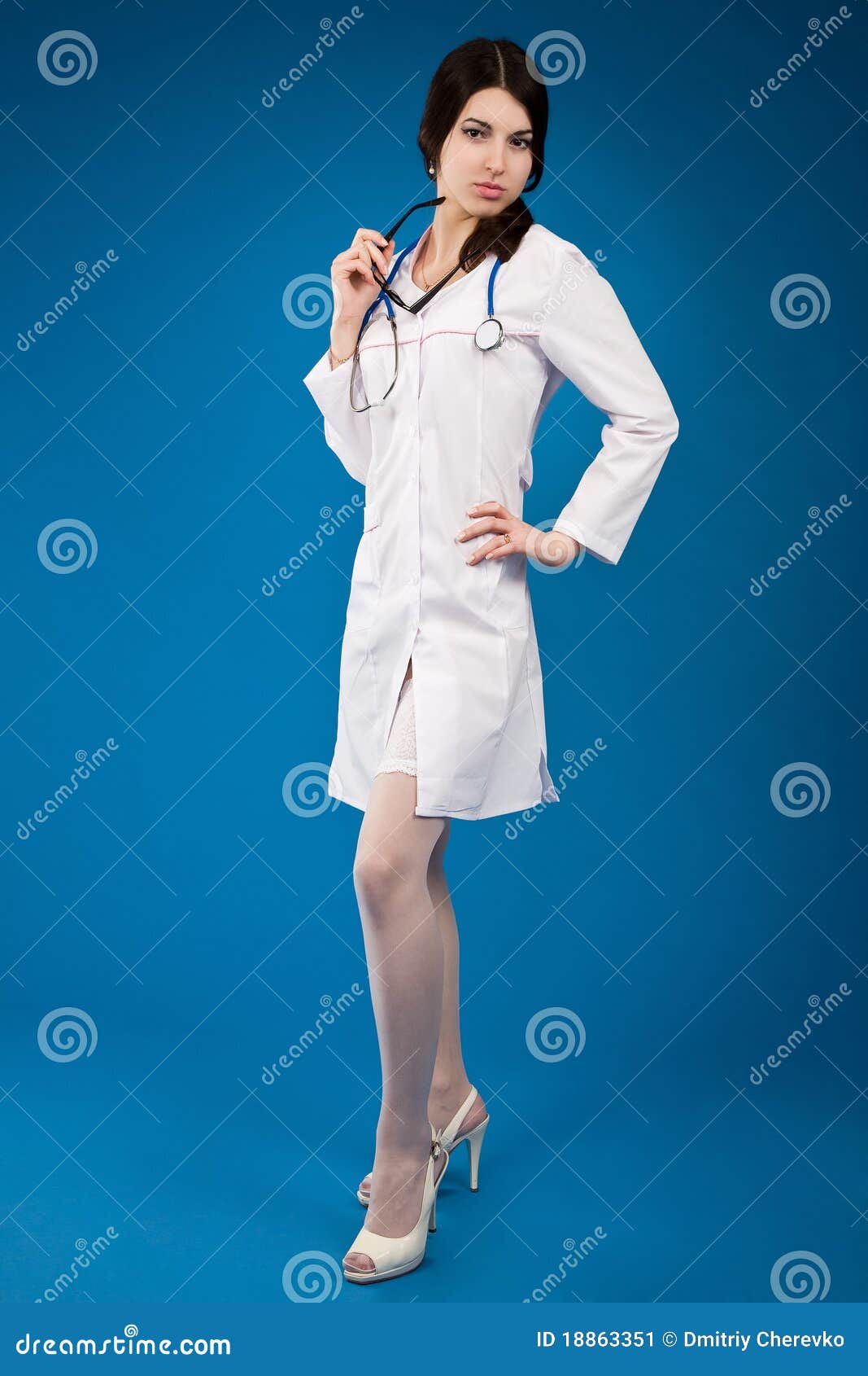Young Nurse with a Stethoscope Stock Image - Image of attractive ...