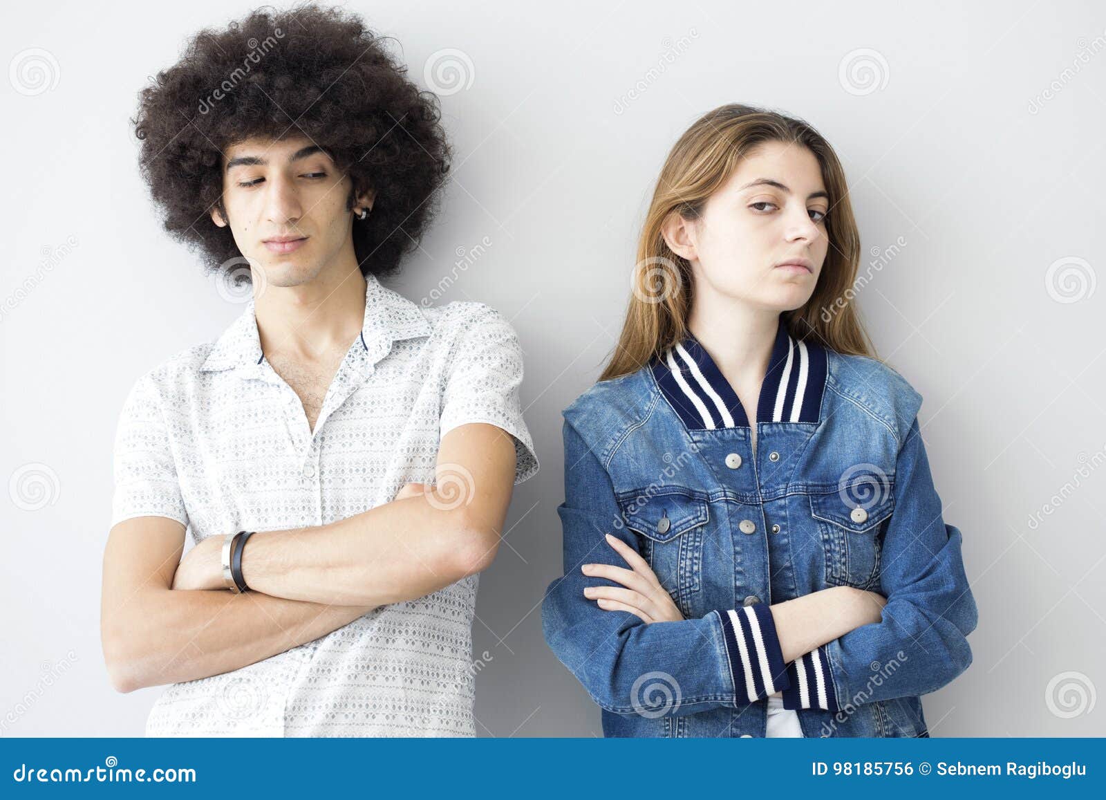 Young Offended People Standing Next To Each Other Stock Photo - Image ...