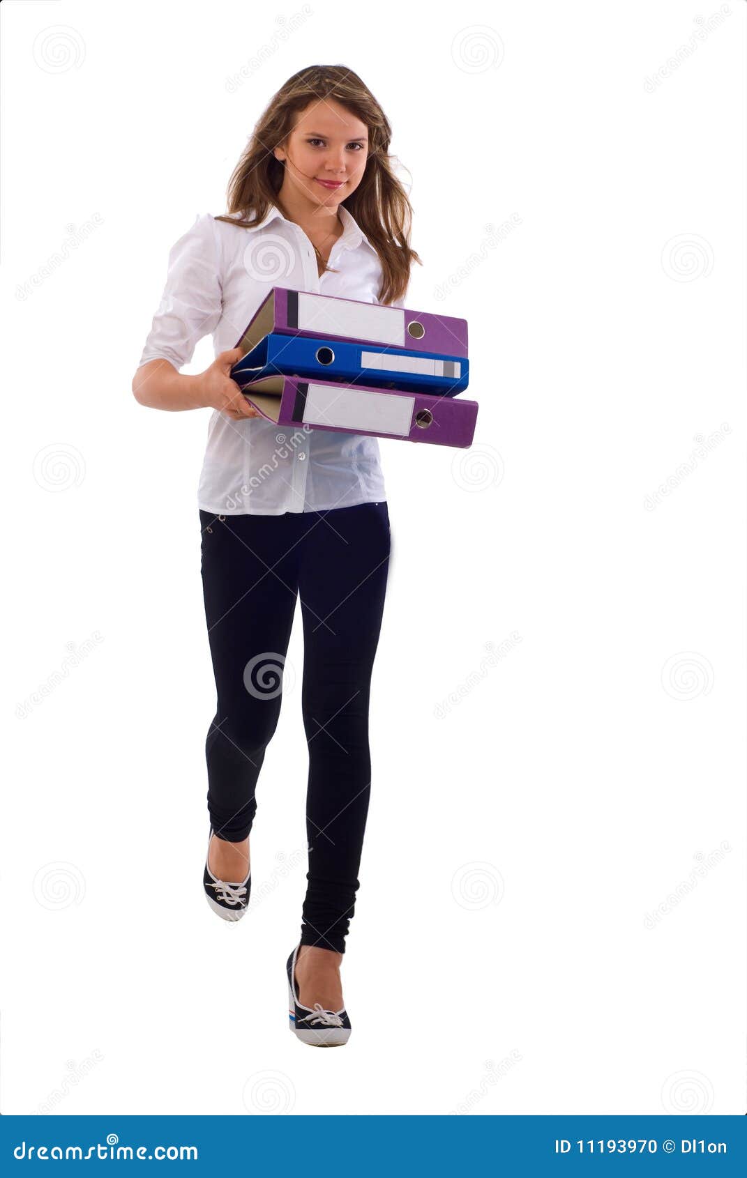 Young Office Girl with Documents. Stock Photo - Image of beautiful ...