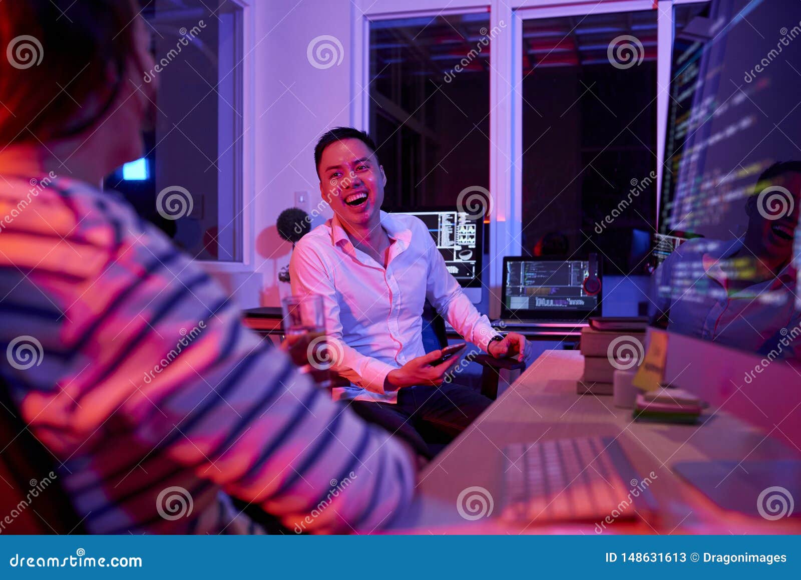 Business People Having Fun during Work Process Stock Image - Image of ...