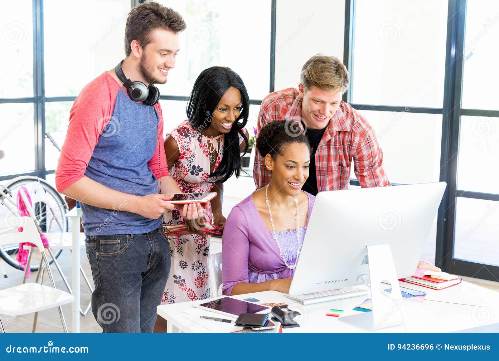 Young Office Workers or Students As a Team Stock Photo - Image of ...