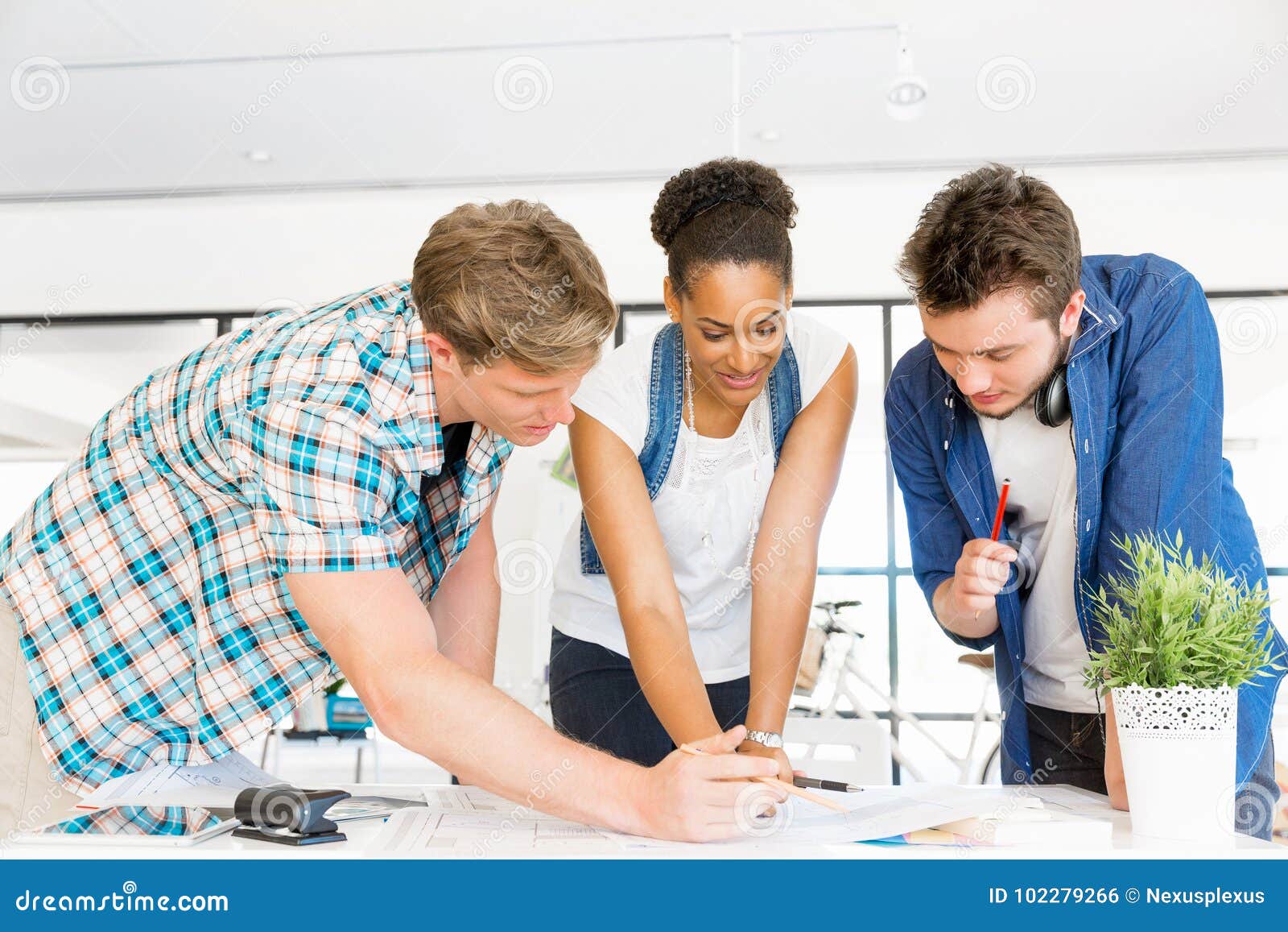Young Office Workers or Students As a Team Stock Photo - Image of ...