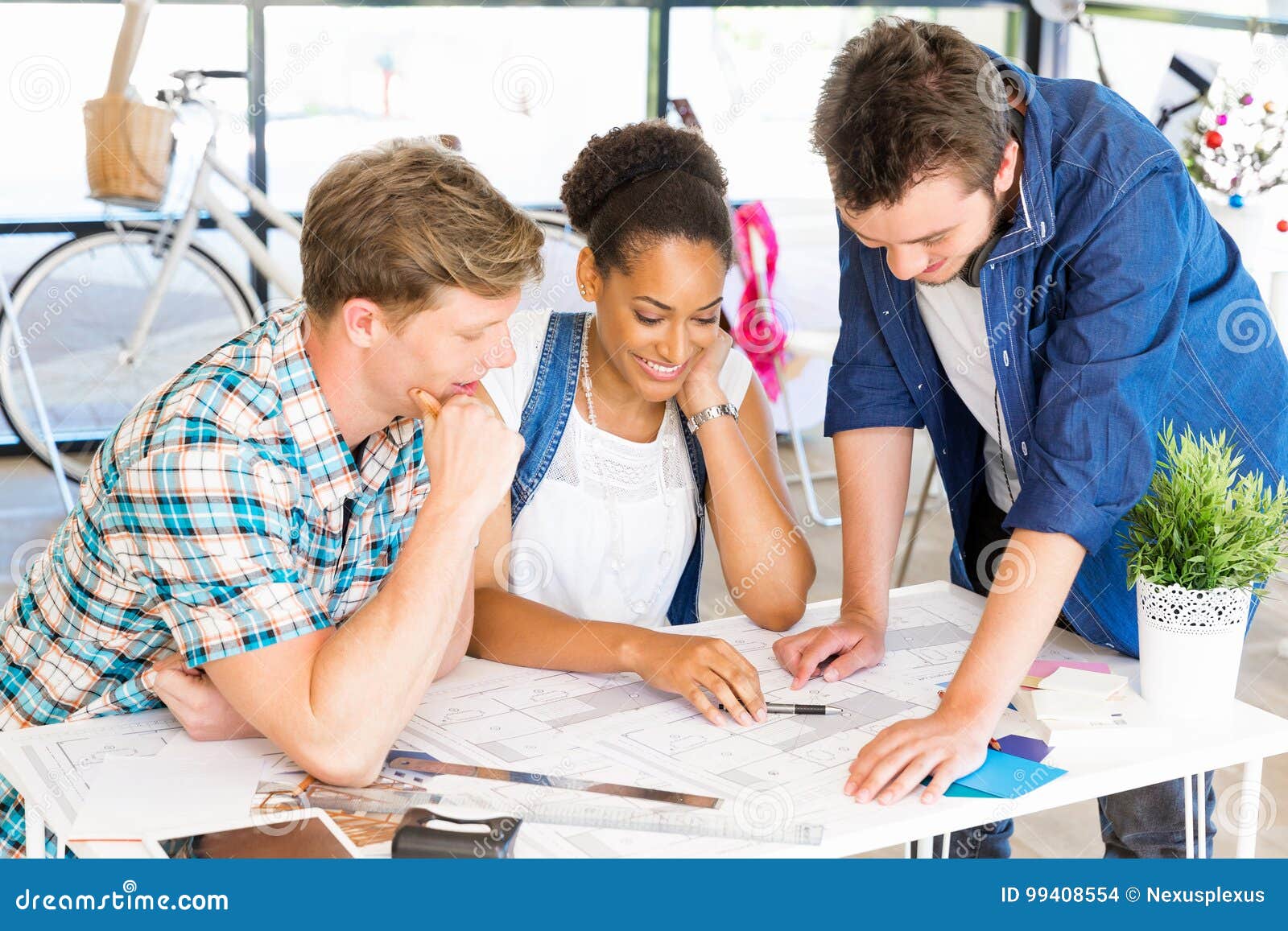 Young Office Workers or Students As a Team Stock Photo - Image of ...