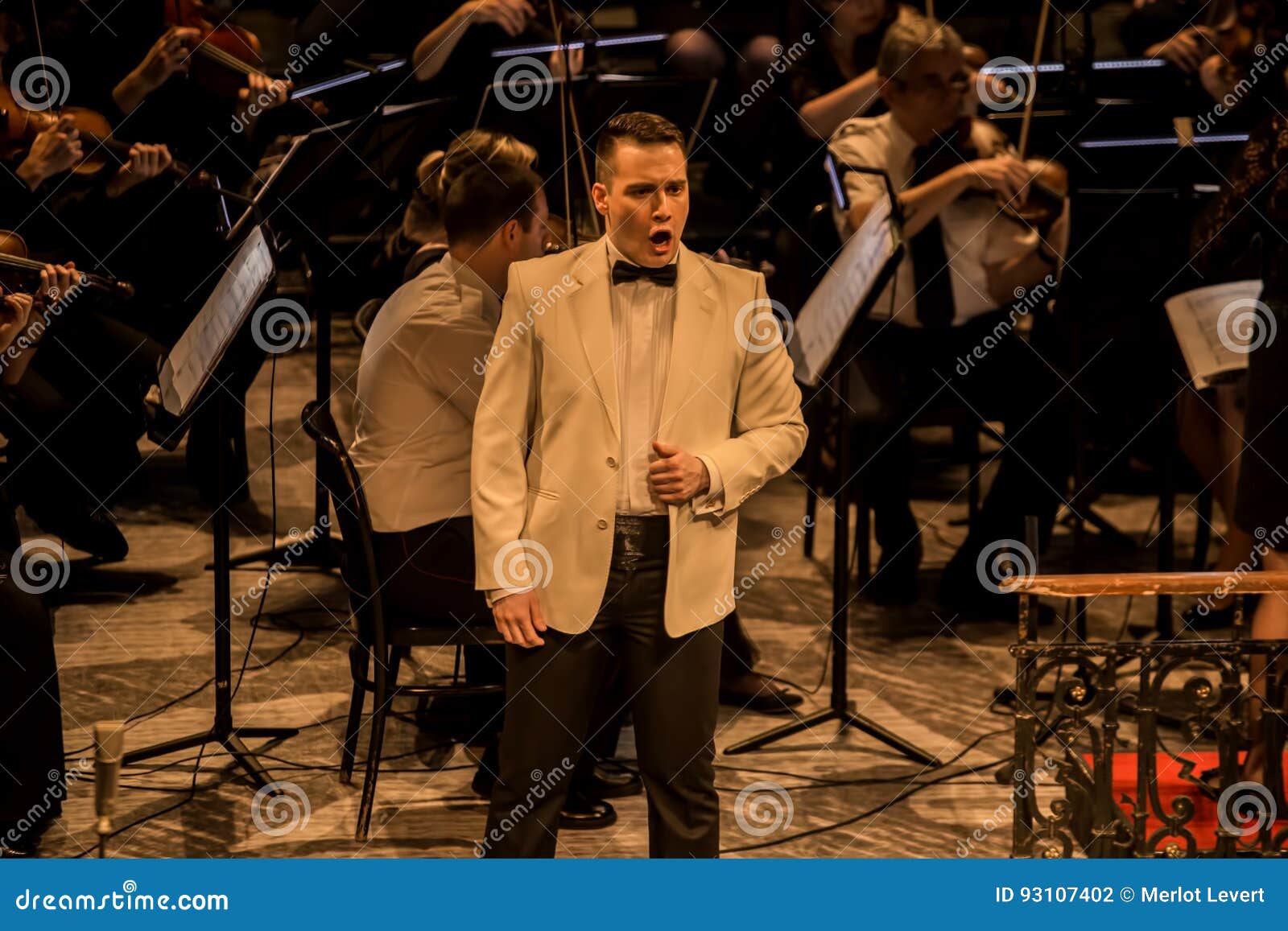 Young Opera Singer Performing Aria At National Theater In Belgrade Editorial Photography Image