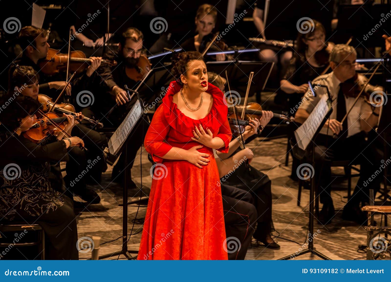 Young Opera Singer Performing Aria At National Theater In Belgrade Editorial Photography Image