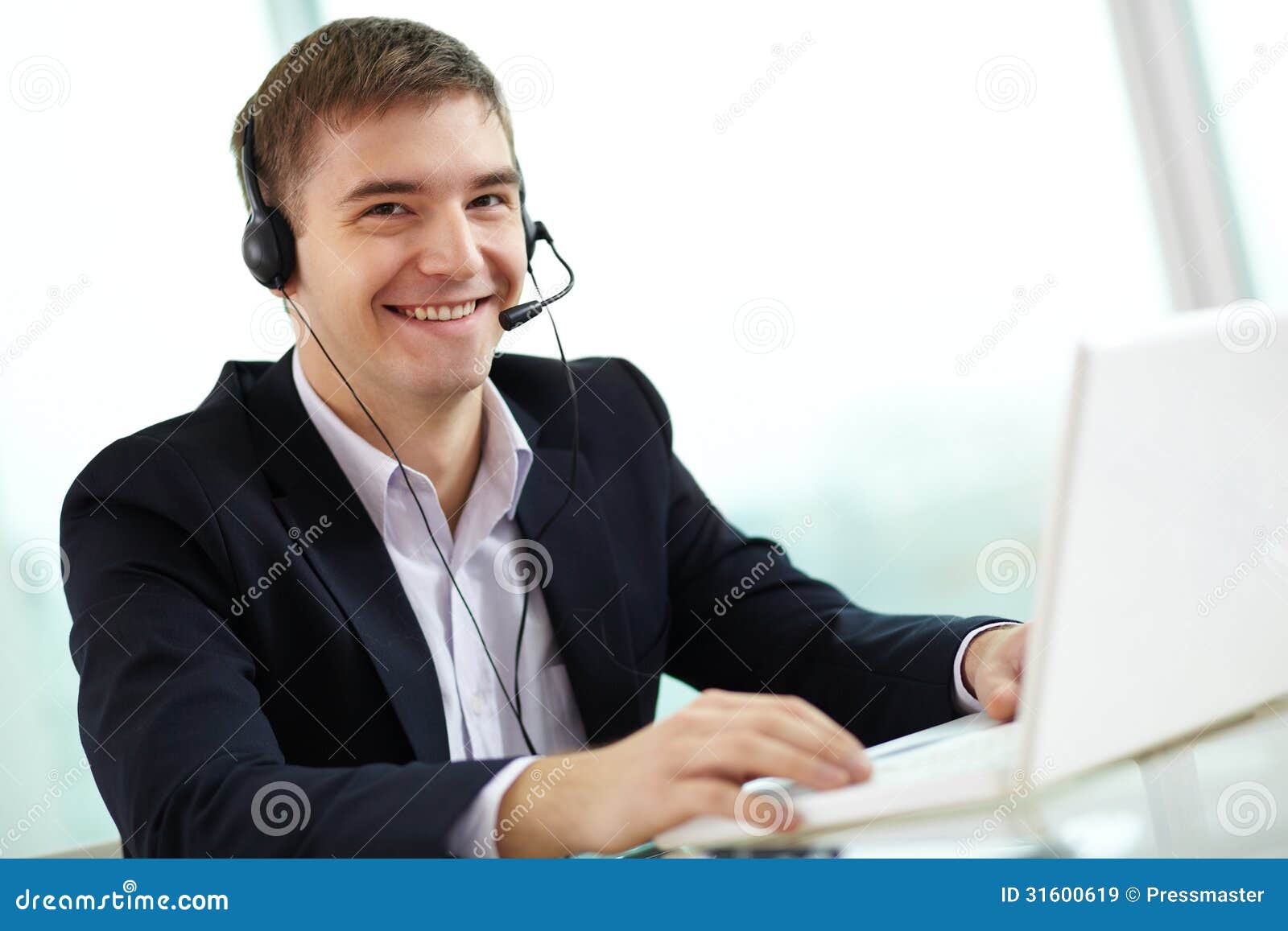 Young operator stock image. Image of hotline, confident - 31600619