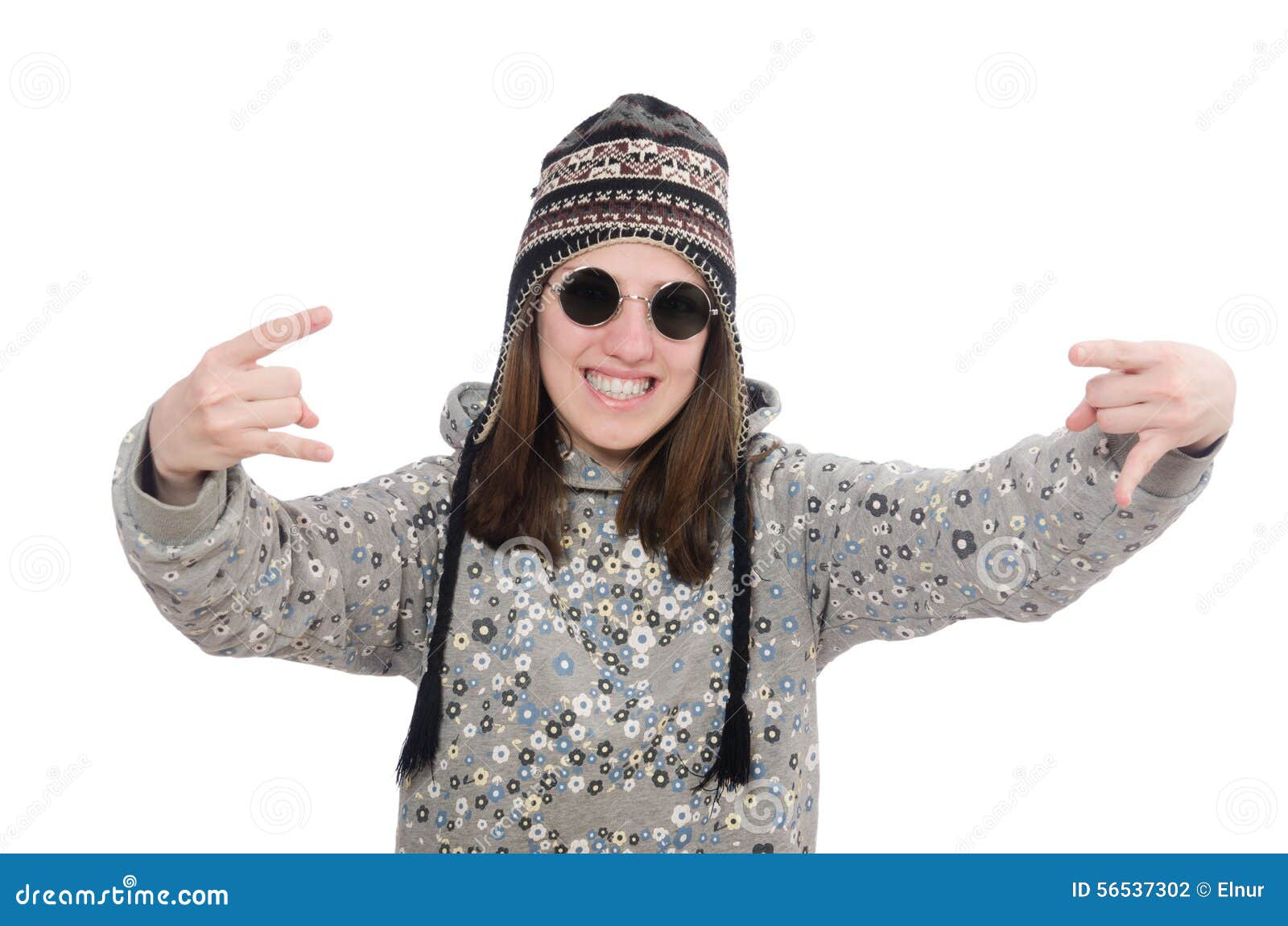 Young Optimistic Girl Isolated on the White Stock Photo - Image of ...
