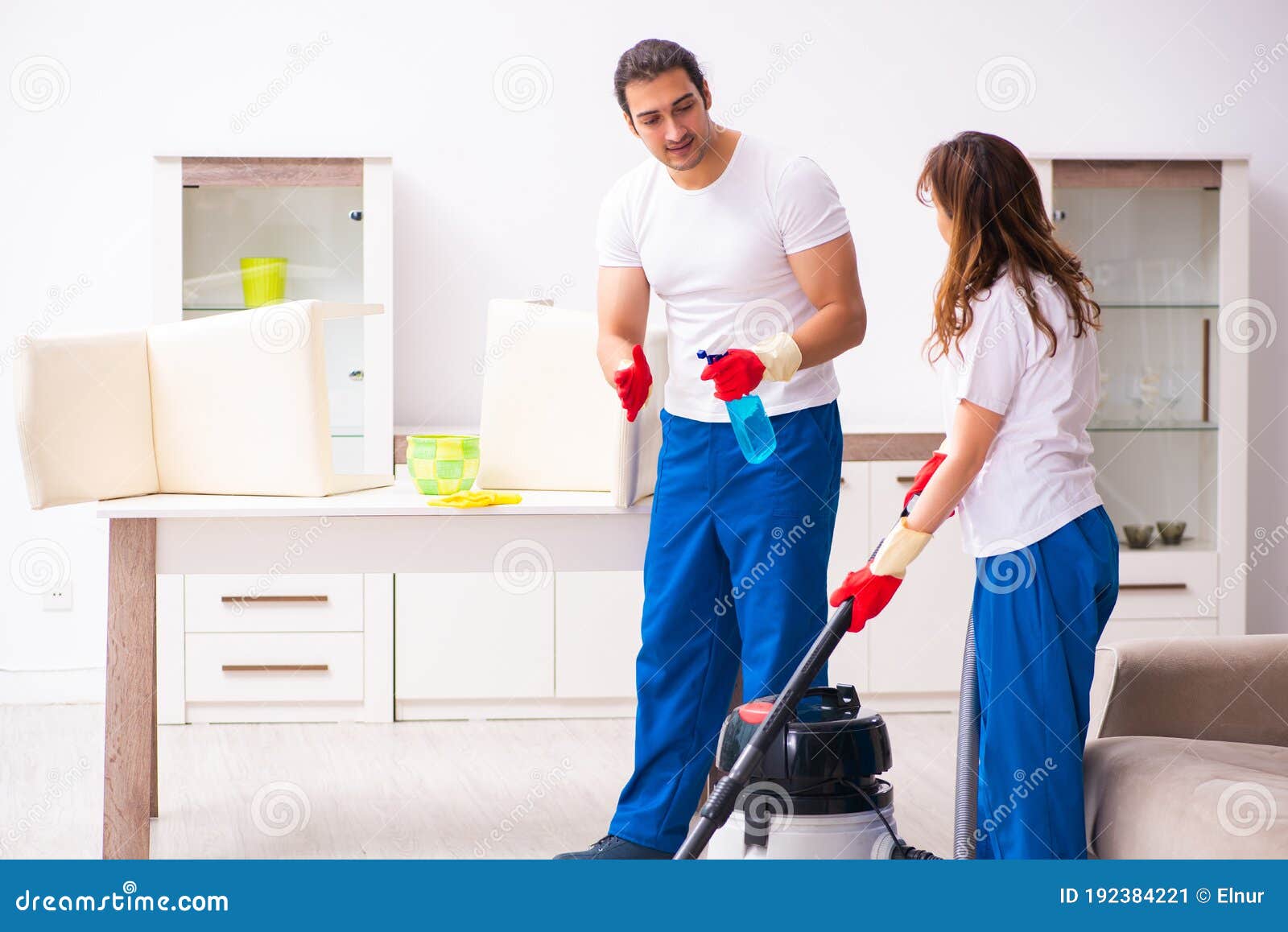 Young Pair Doing Housework at Home Stock Image - Image of professional ...