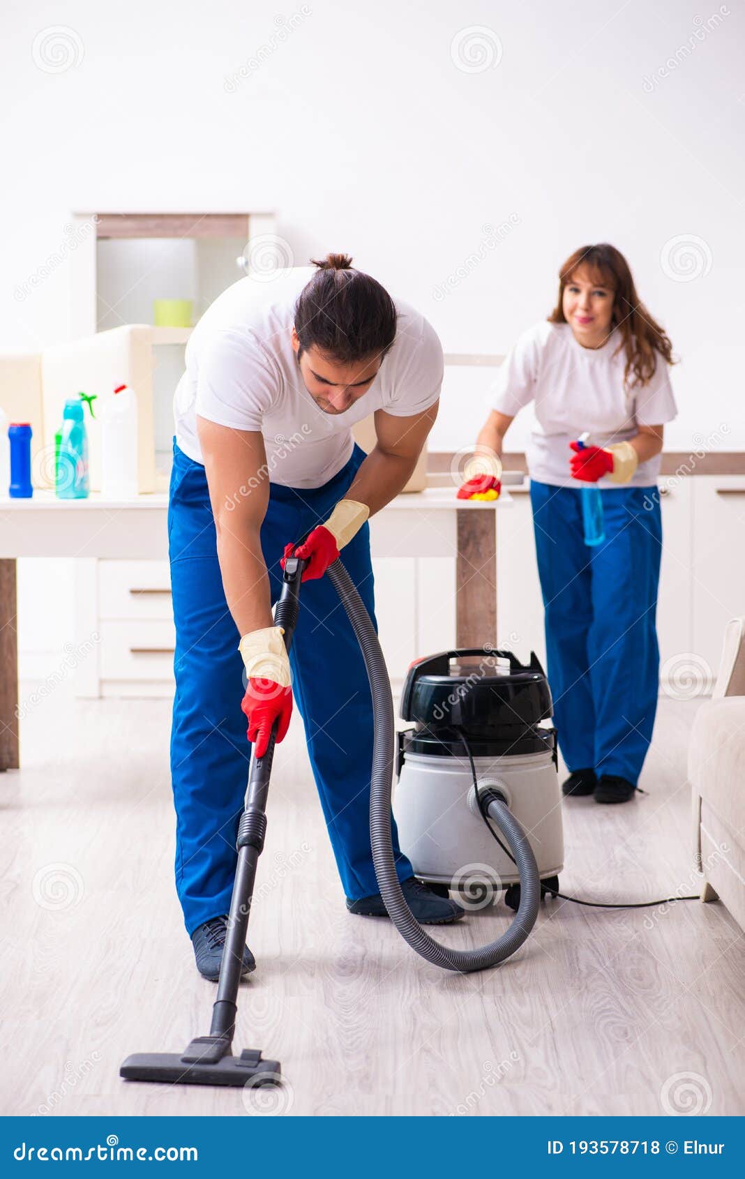 Young Pair Doing Housework at Home Stock Photo - Image of dust, mess ...