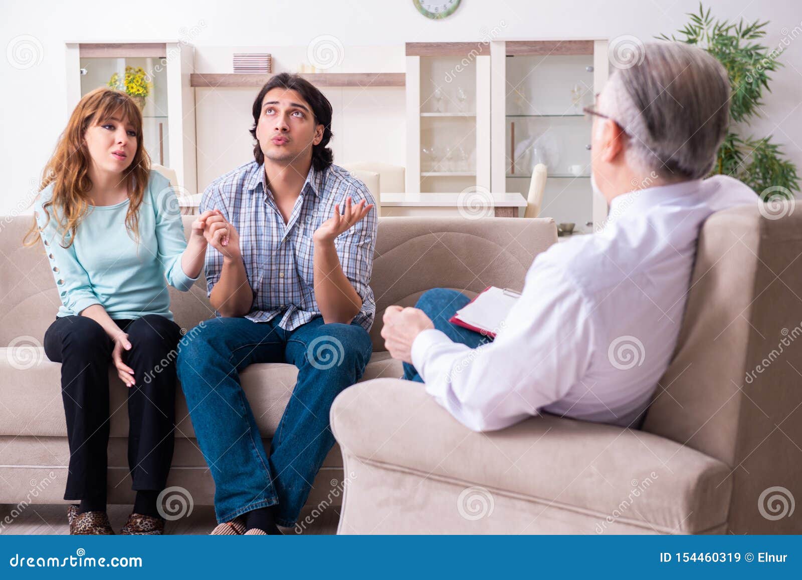 Young Pair Visiting Experienced Doctor Psychologist Stock Image - Image ...