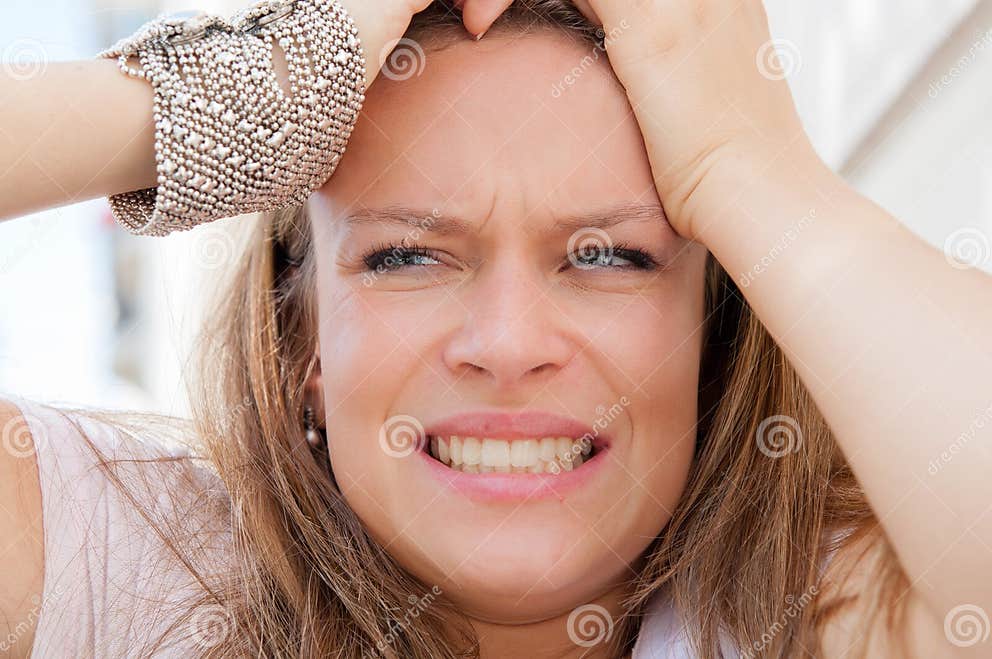 Young panic woman stock photo. Image of posing, gesturing - 21753936