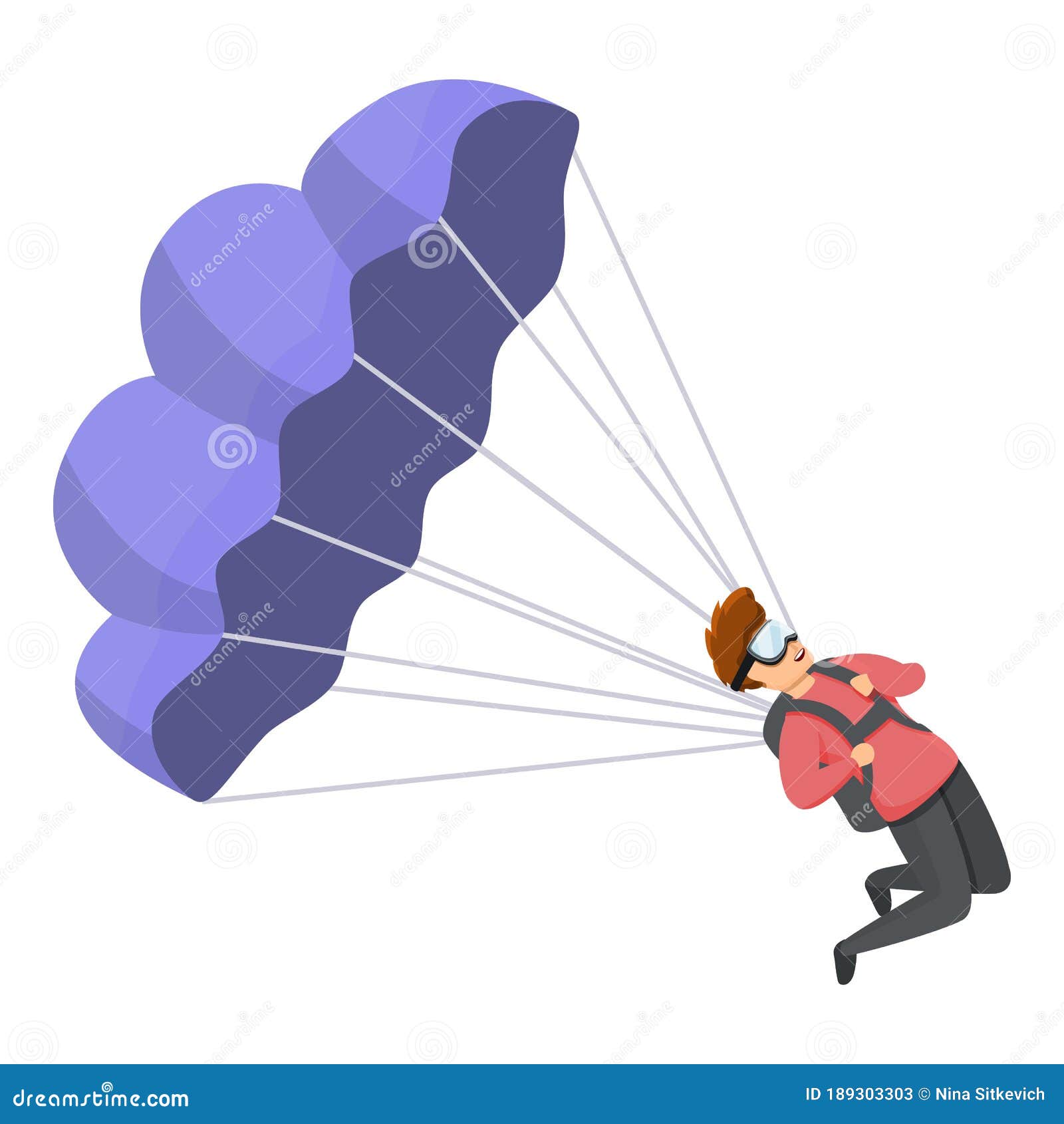 Young Parachuter Icon, Cartoon Style Stock Vector - Illustration of ...