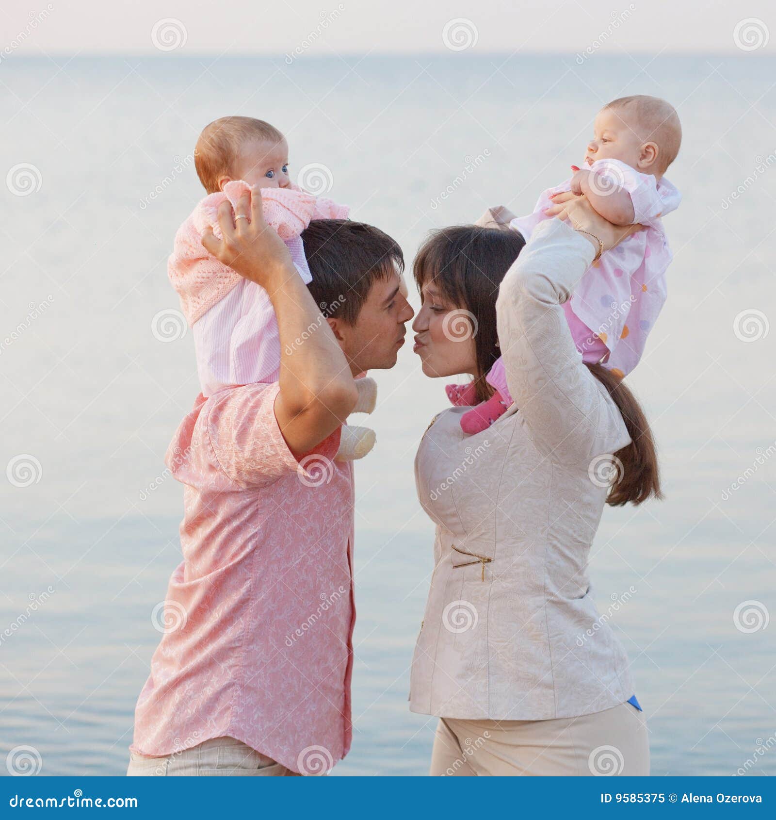 Young Parents with Children Stock Image - Image of gentle, beautiful ...