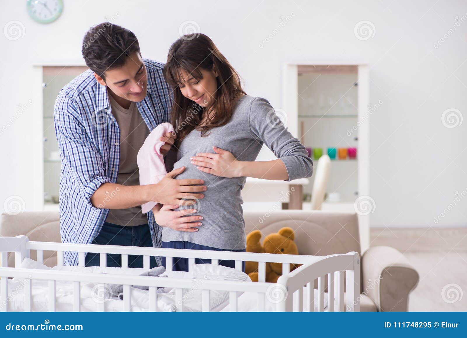 The Young Parents Expecting Their First Baby Stock Image - Image of ...