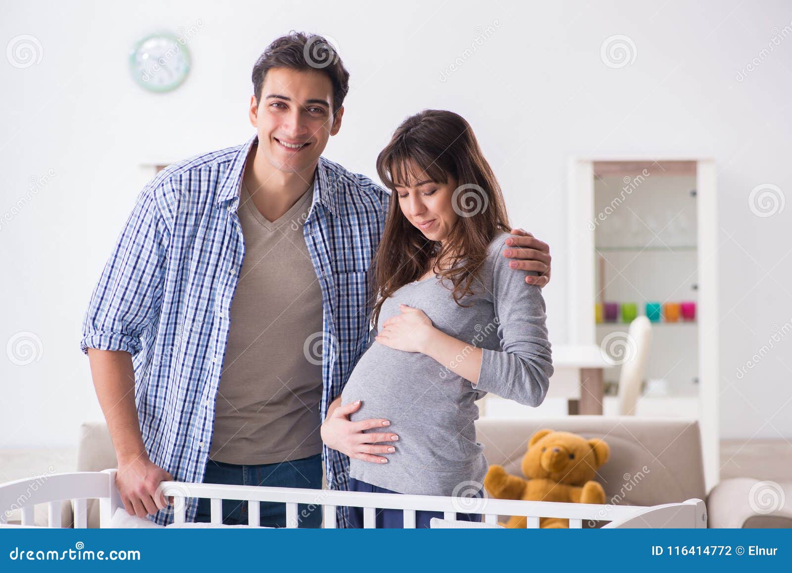 The Young Parents Expecting Their First Baby Stock Photo - Image of ...