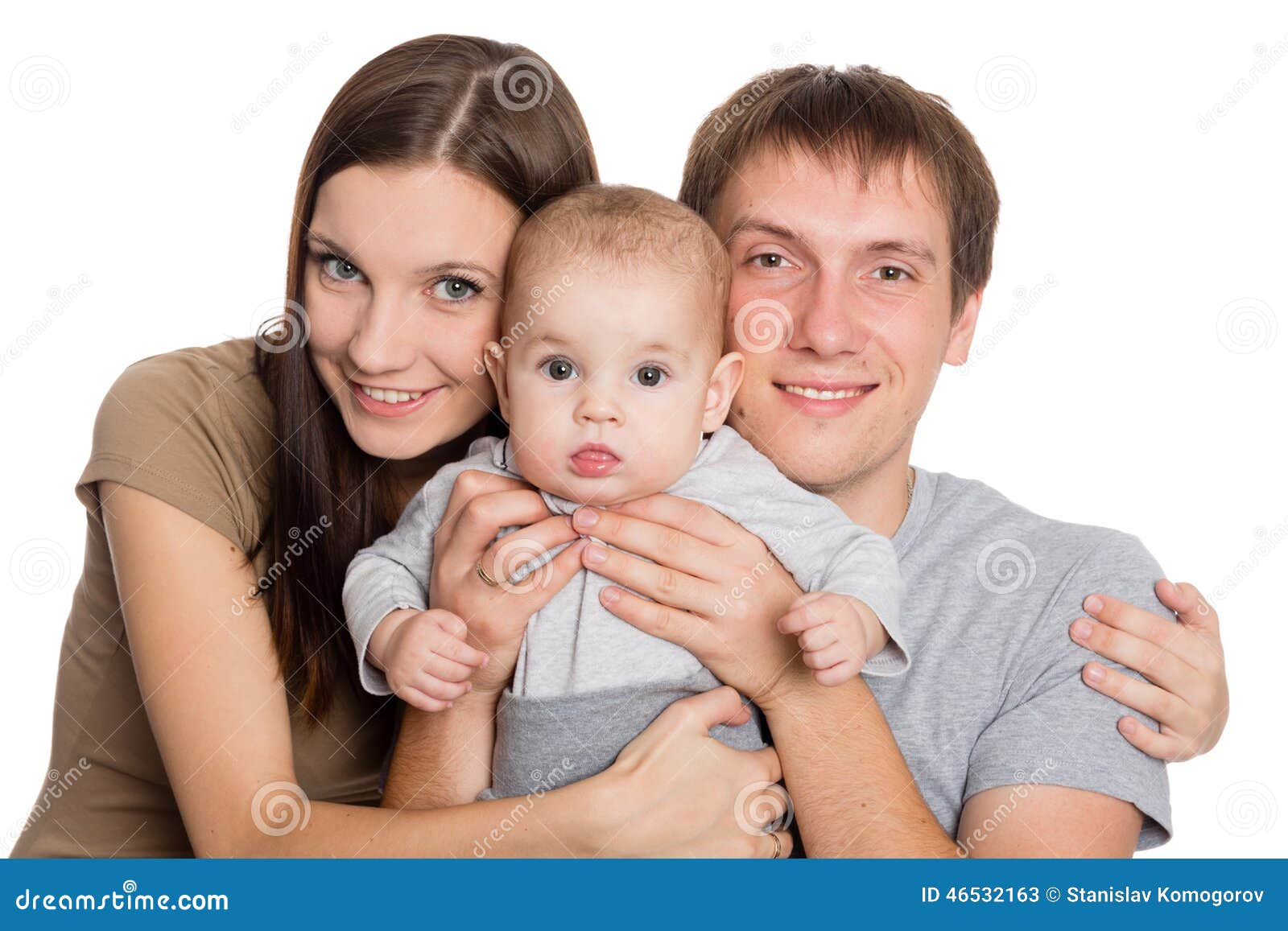 Young Parents Hugging Beloved Son Royalty-Free Stock Photo ...